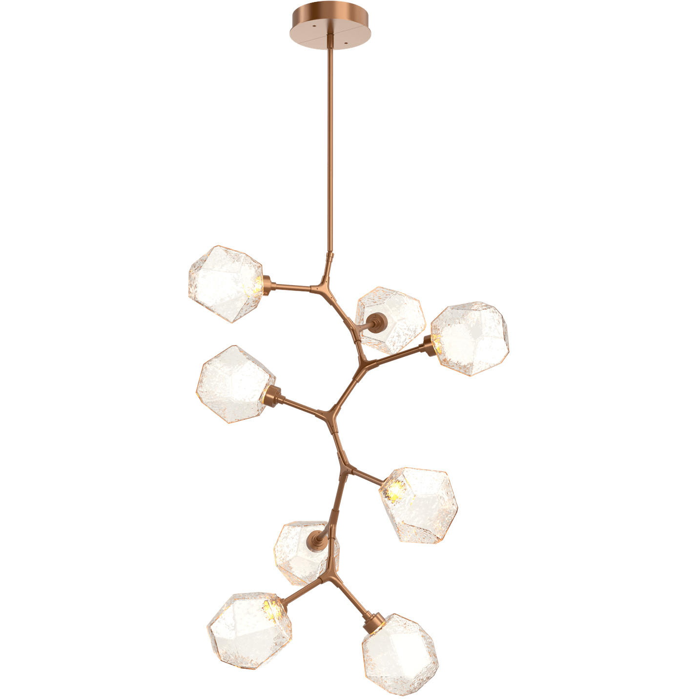 Gem LED 30 inch Novel Brass Chandelier Ceiling Light, Modern Vine