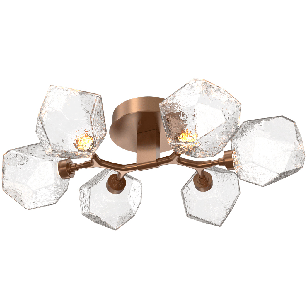 Gem LED 28.1 inch Novel Brass Flush Mount Ceiling Light in Clear, 2700K LED