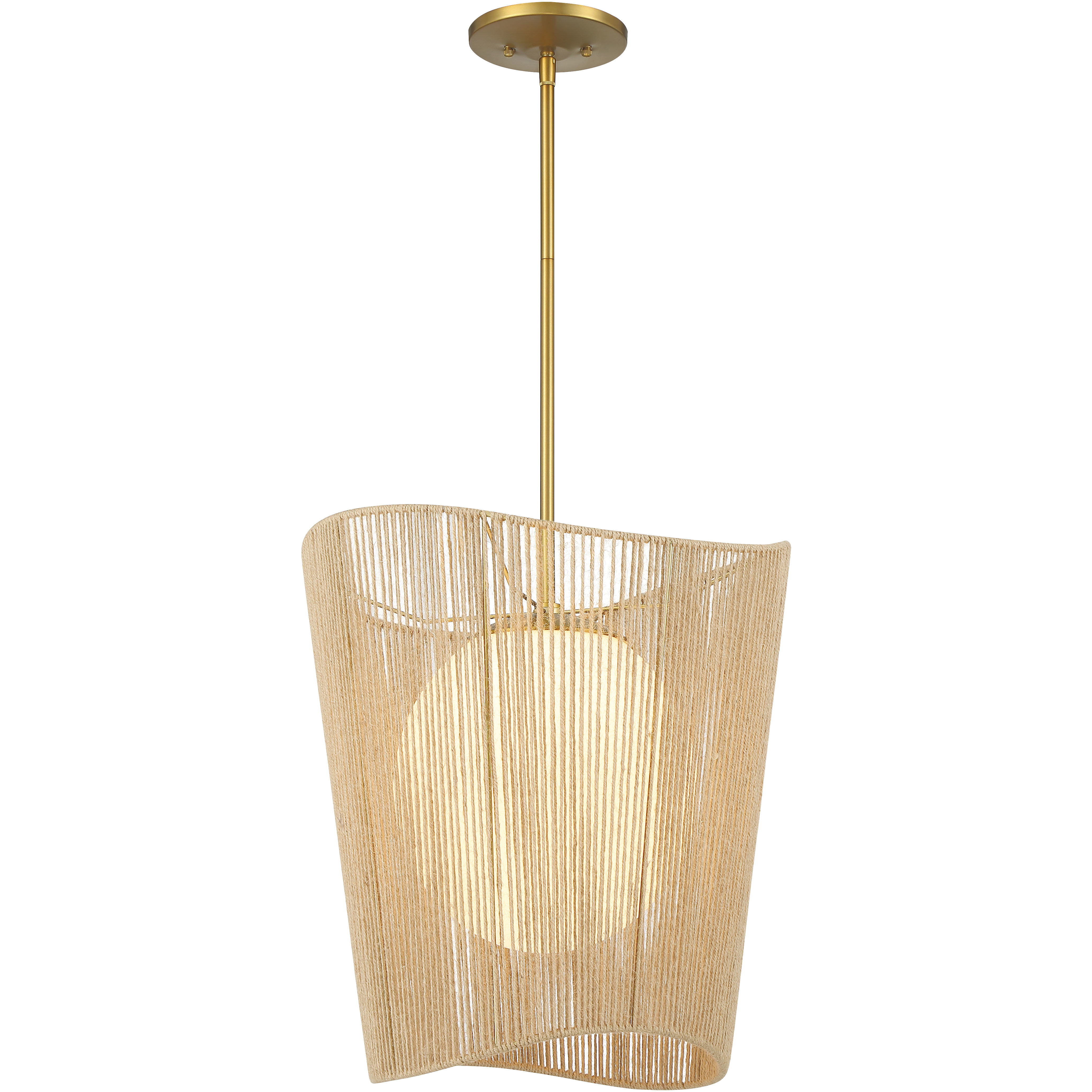 Key Largo 1 Light 16 inch Soft Brass Pendant Ceiling Light