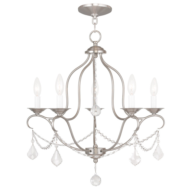 Livex Lighting 6435-91 Chesterfield 5 Light 22 inch Brushed Nickel ...
