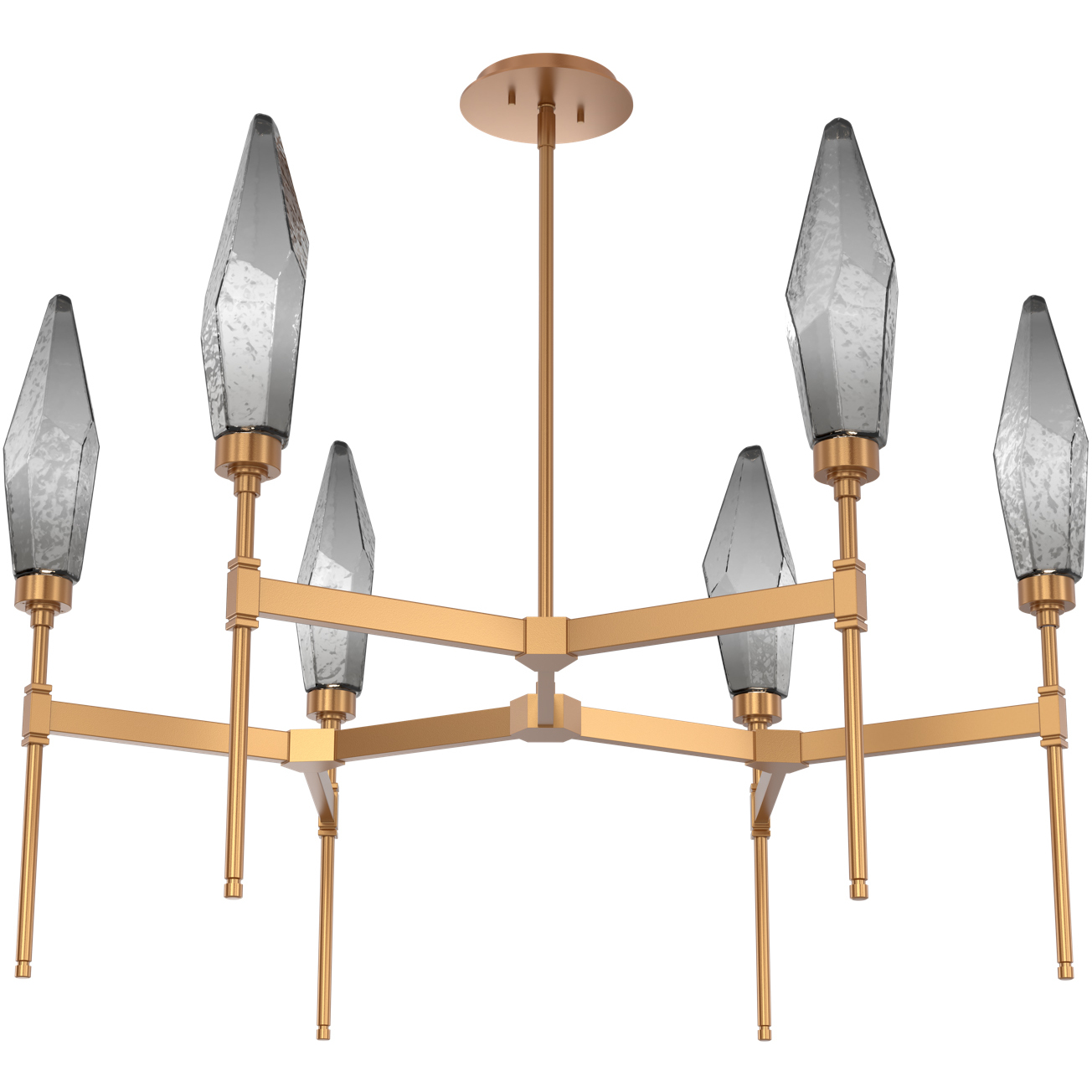 Rock Crystal LED Novel Brass Chandelier Ceiling Light, Round Belvedere