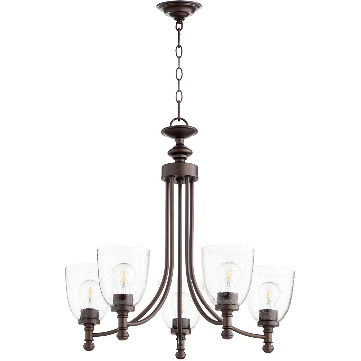Quorum 6122-5-286 Rossington 5 Light 25 inch Oiled Bronze Chandelier ...