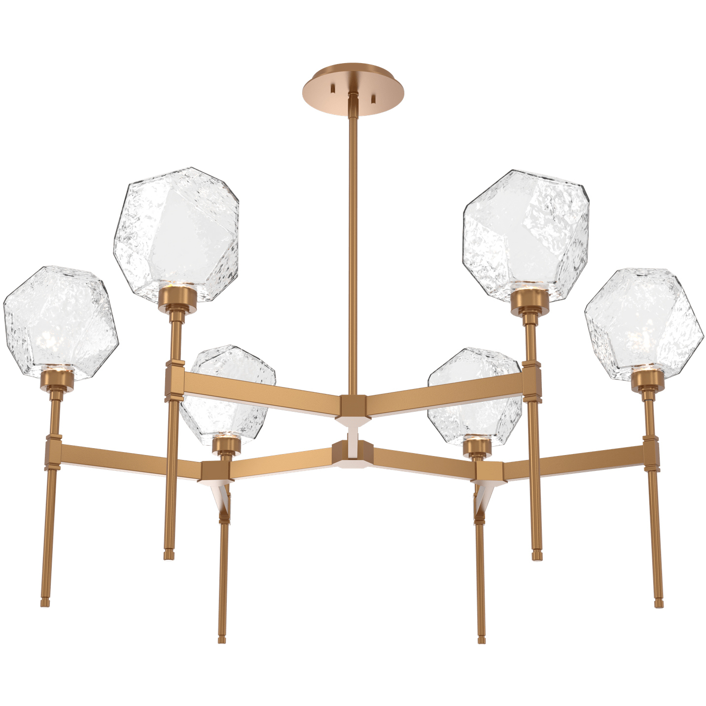 Gem LED Novel Brass Chandelier Ceiling Light, Round Belvedere