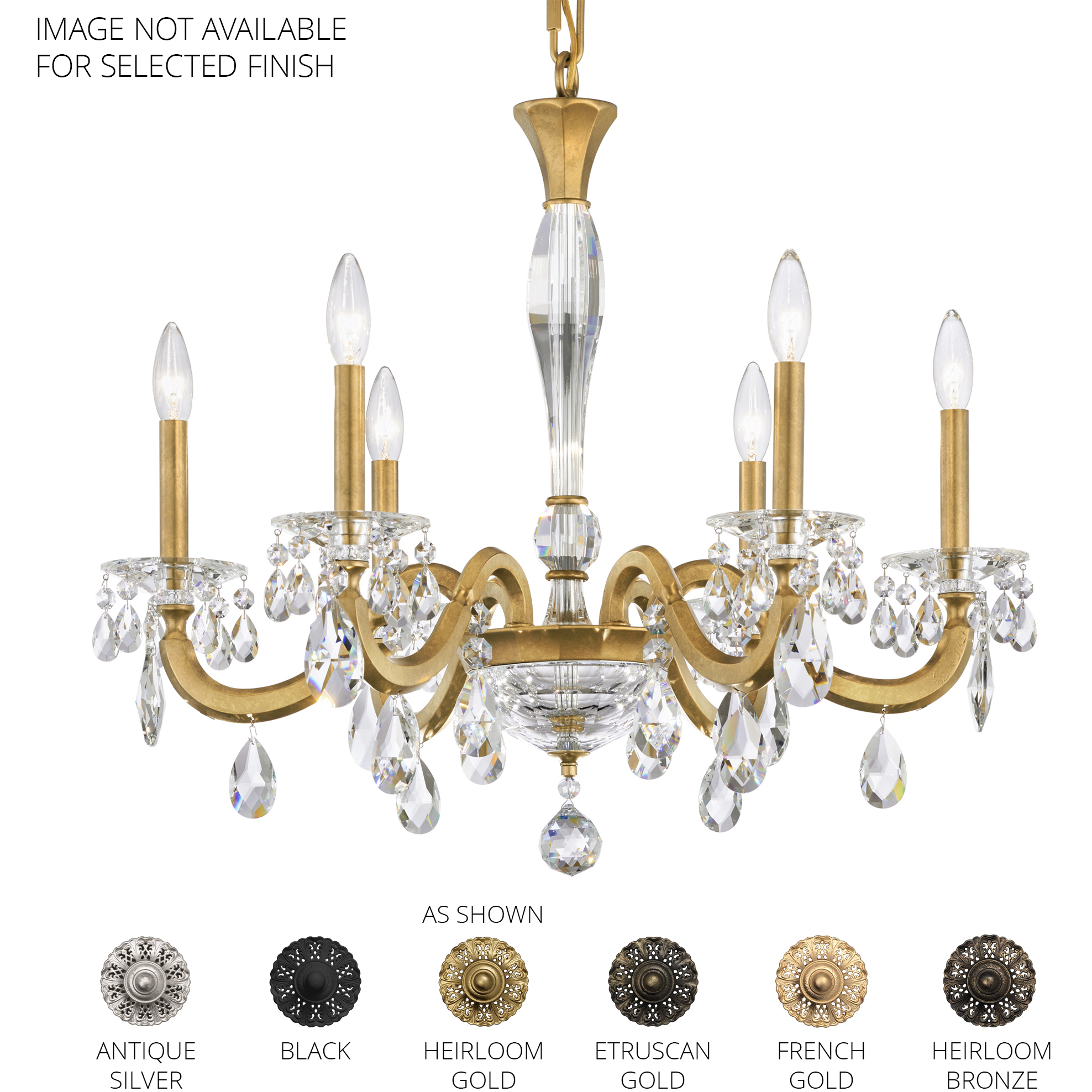 Schonbek S8606N-26R San Marco 6 Light 28.3 inch French Gold Chandelier ...
