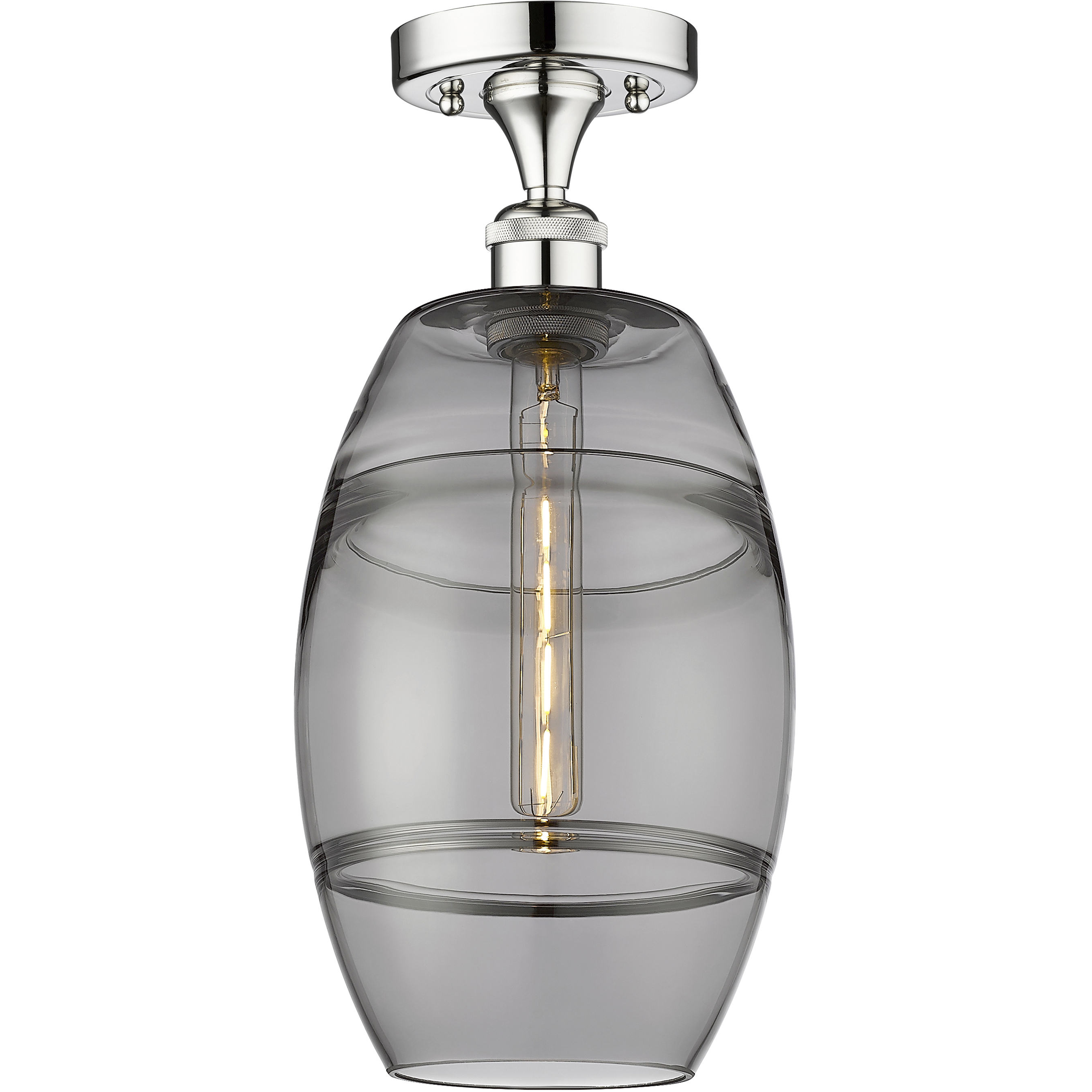 Edison Vaz 1 Light 8 inch Polished Chrome Semi-Flush Mount Ceiling Light