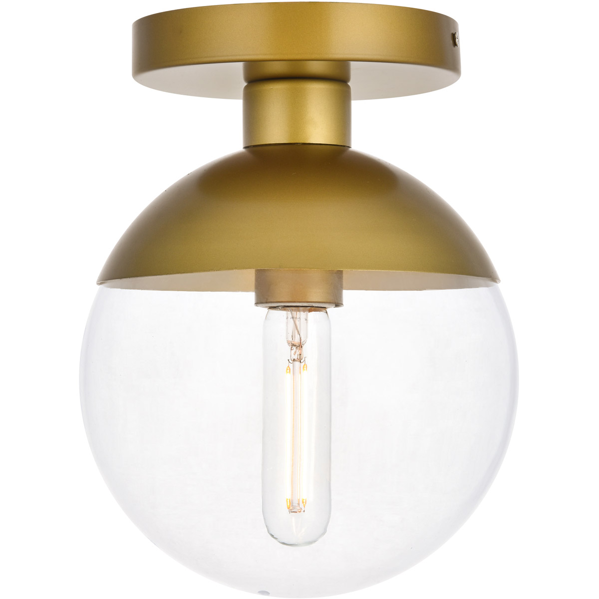 Living District LD6055BR Eclipse 1 Light 8 inch Brass Flush Mount ...