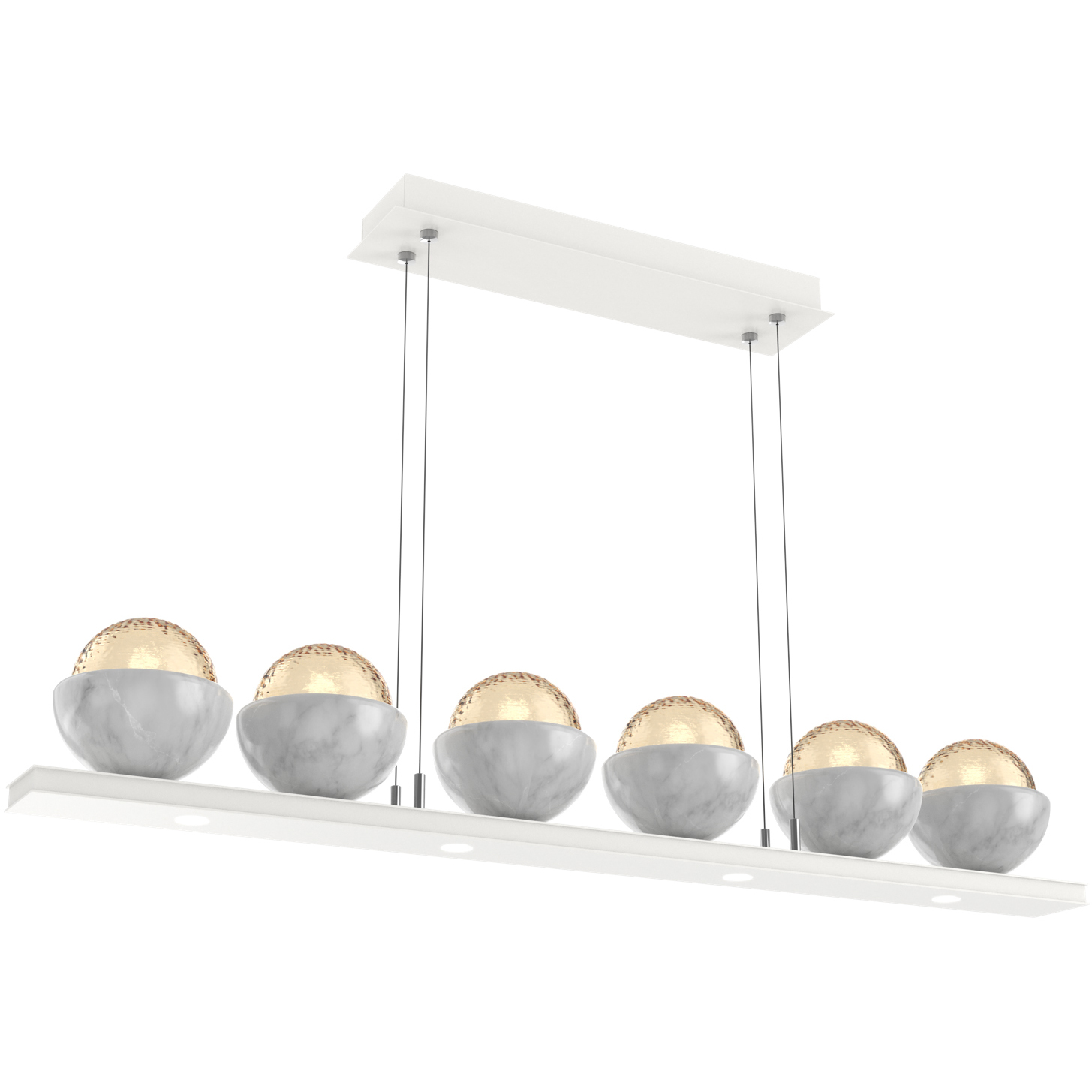 Hammerton Studio PLB0093-0B-WI-A-CA1-L3-WM Cabochon Linear Chandelier ...