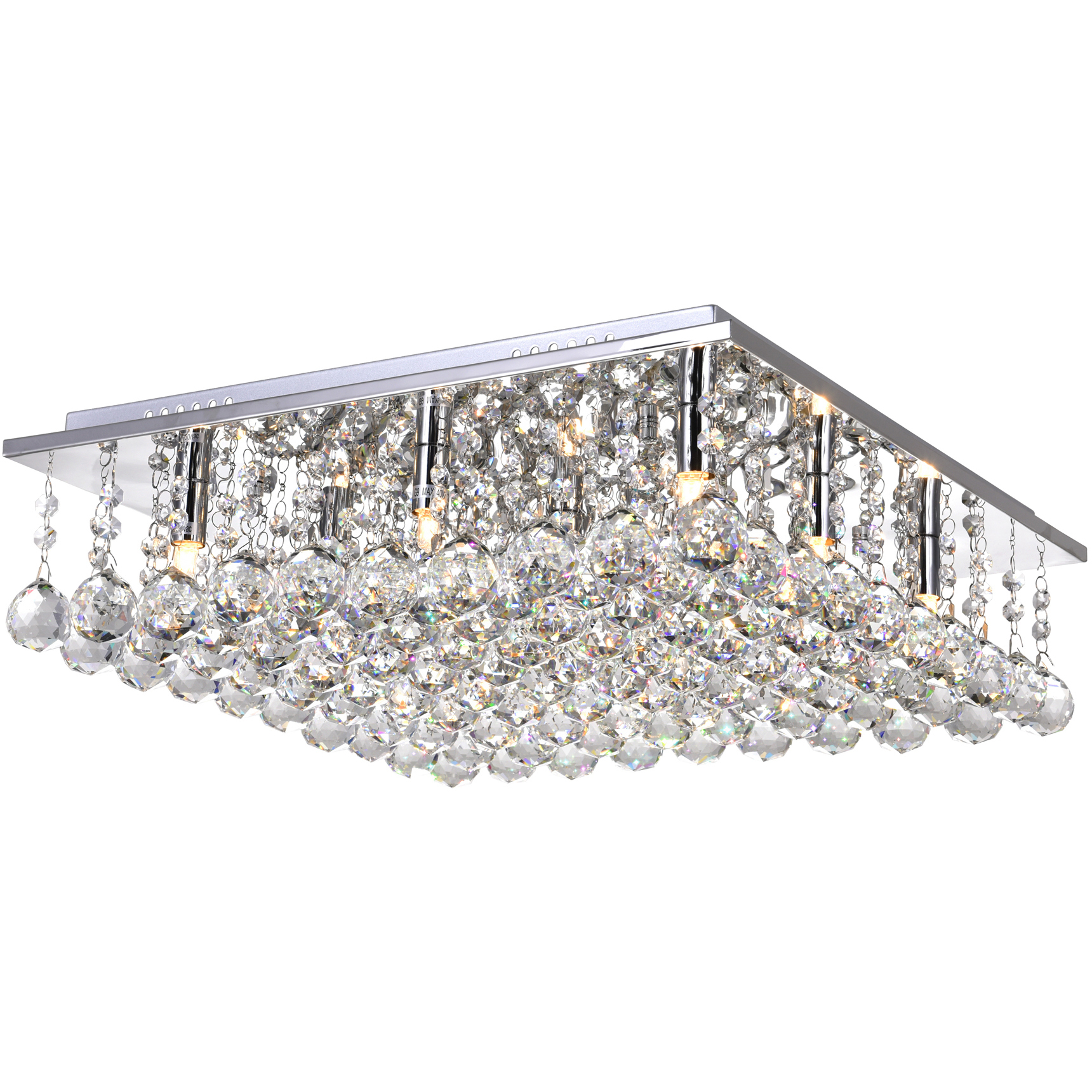 Sparkle 9 Light 20 inch Chrome Flush Mount Ceiling Light