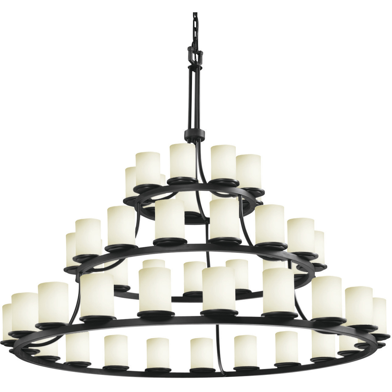 Justice Design FSN-8714-10-OPAL-MBLK Fusion 45 Light 60 inch Matte ...