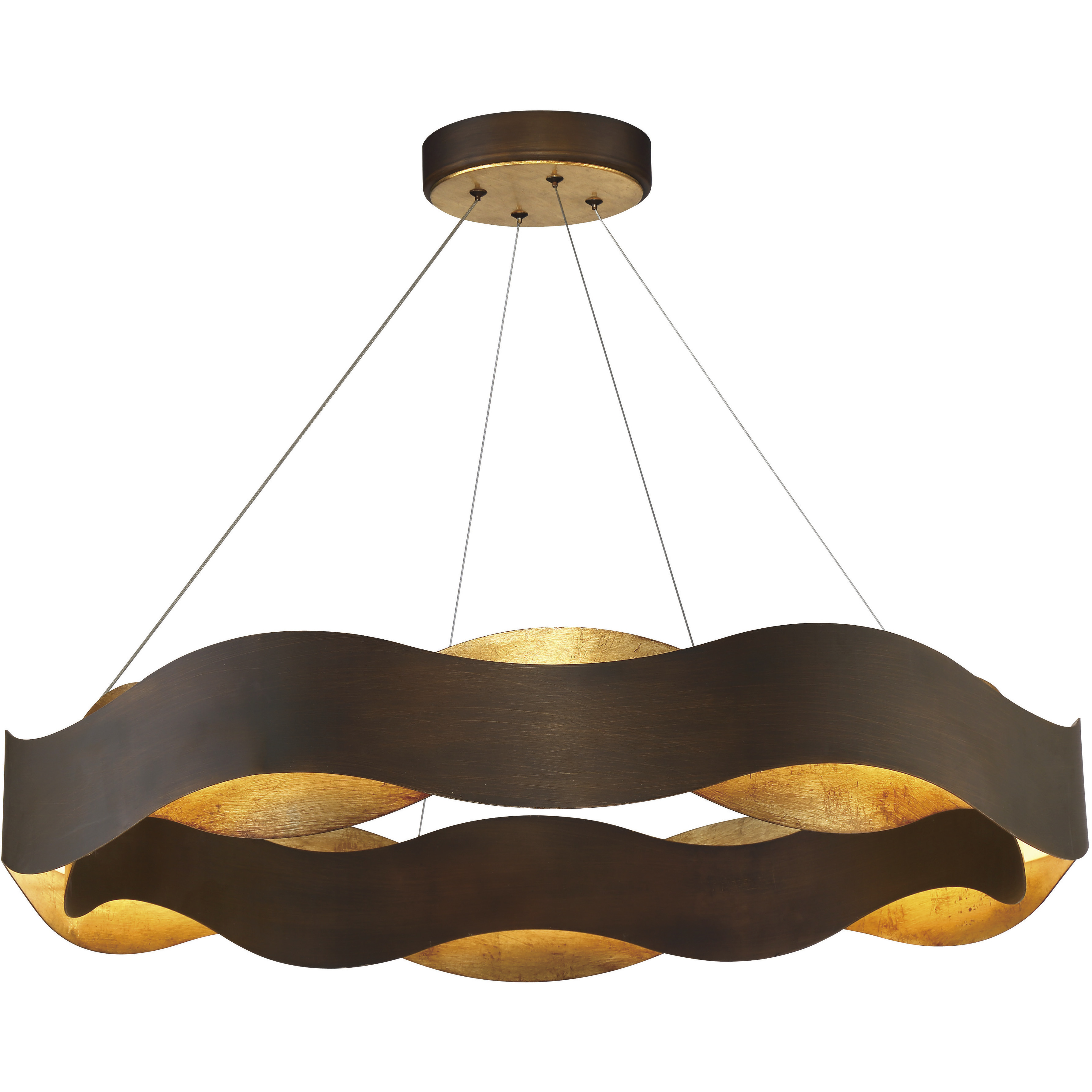 Eurofase 31384-018 Vaughan LED 33.5 inch Bronze and Gold Chandelier ...