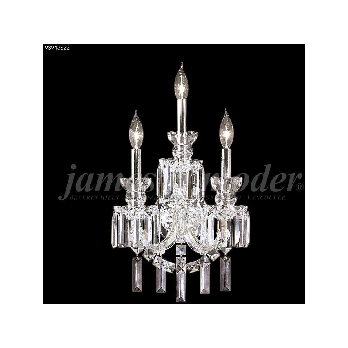 James R. Moder 93943S22 Buckingham 3 Light 12 inch Silver Wall Sconce ...