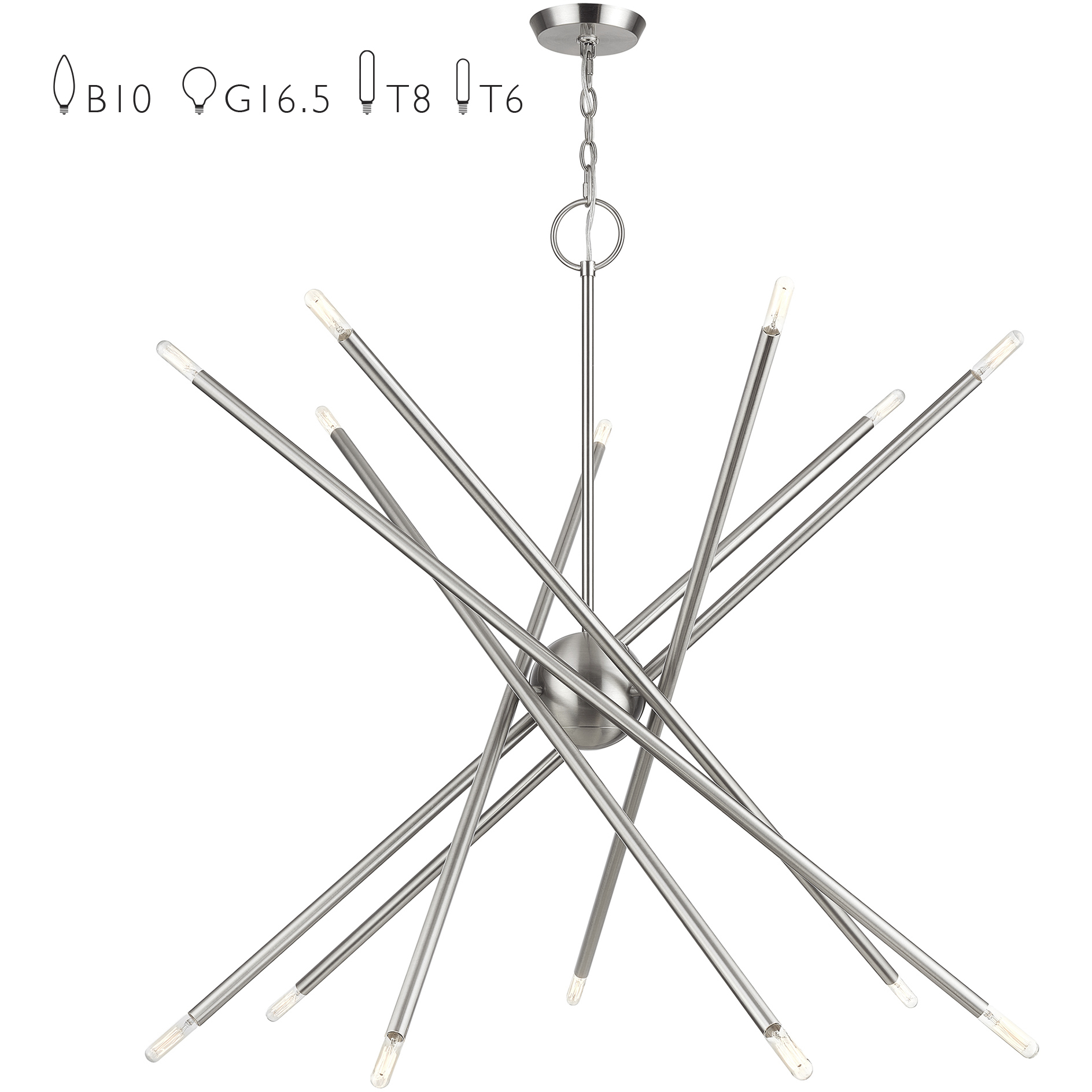 Livex Lighting 47009-91 Soho 14 Light 40 inch Brushed Nickel Foyer ...