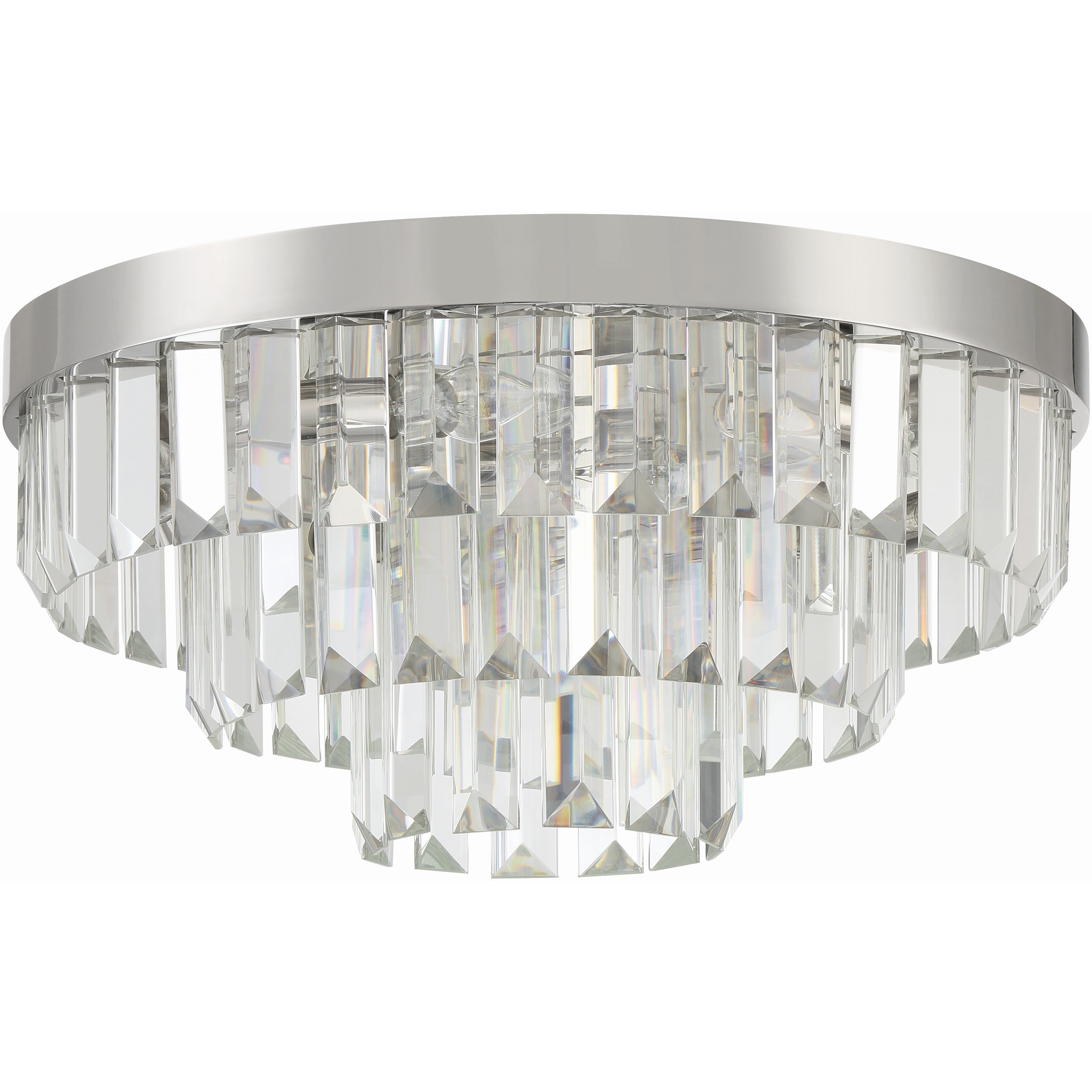 Crystorama HAY-1403-PN Hayes 8 Light 18 inch Polished Nickel Flush ...