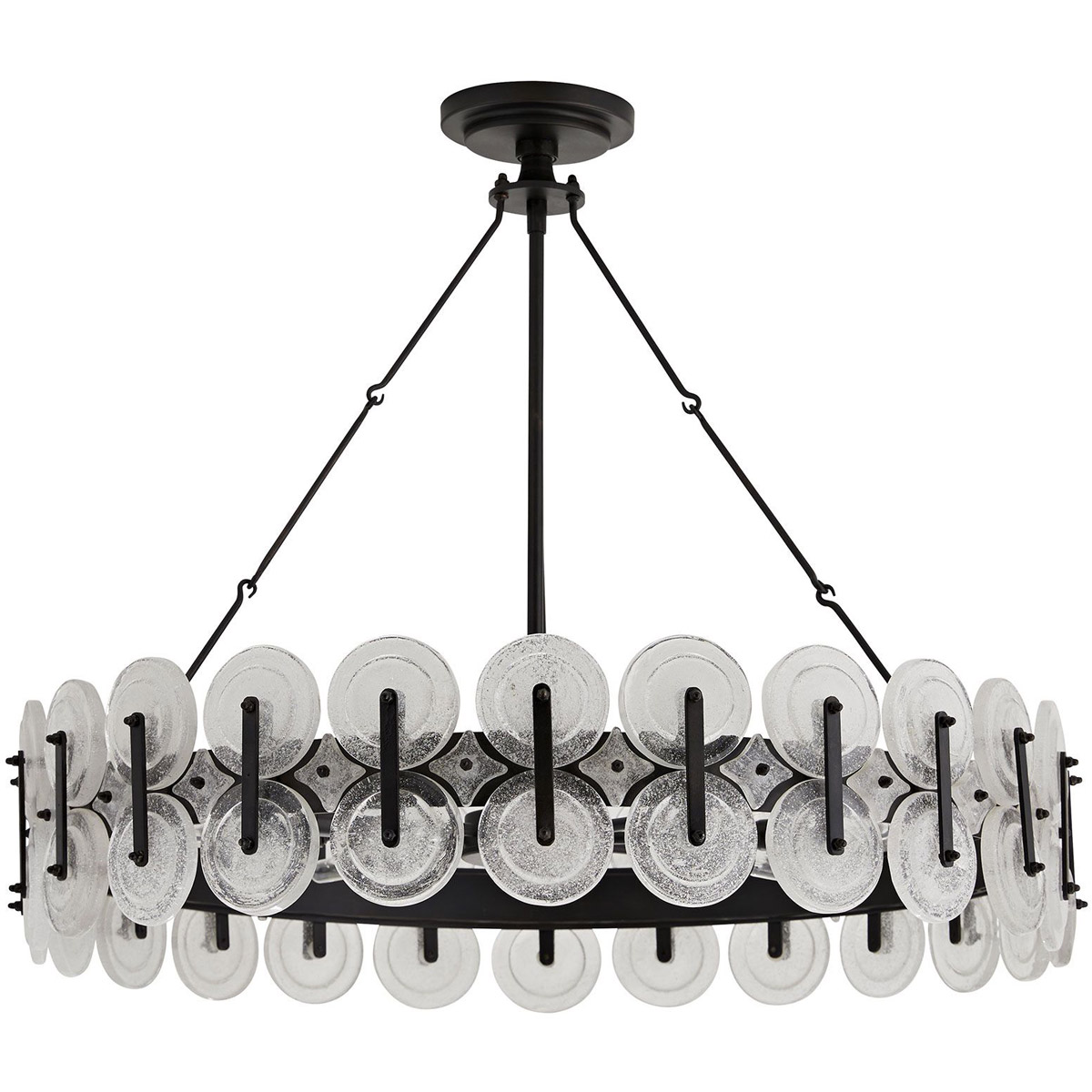 Arteriors DK82001 Rondelle 8 Light 31 inch Blackened Iron Chandelier ...