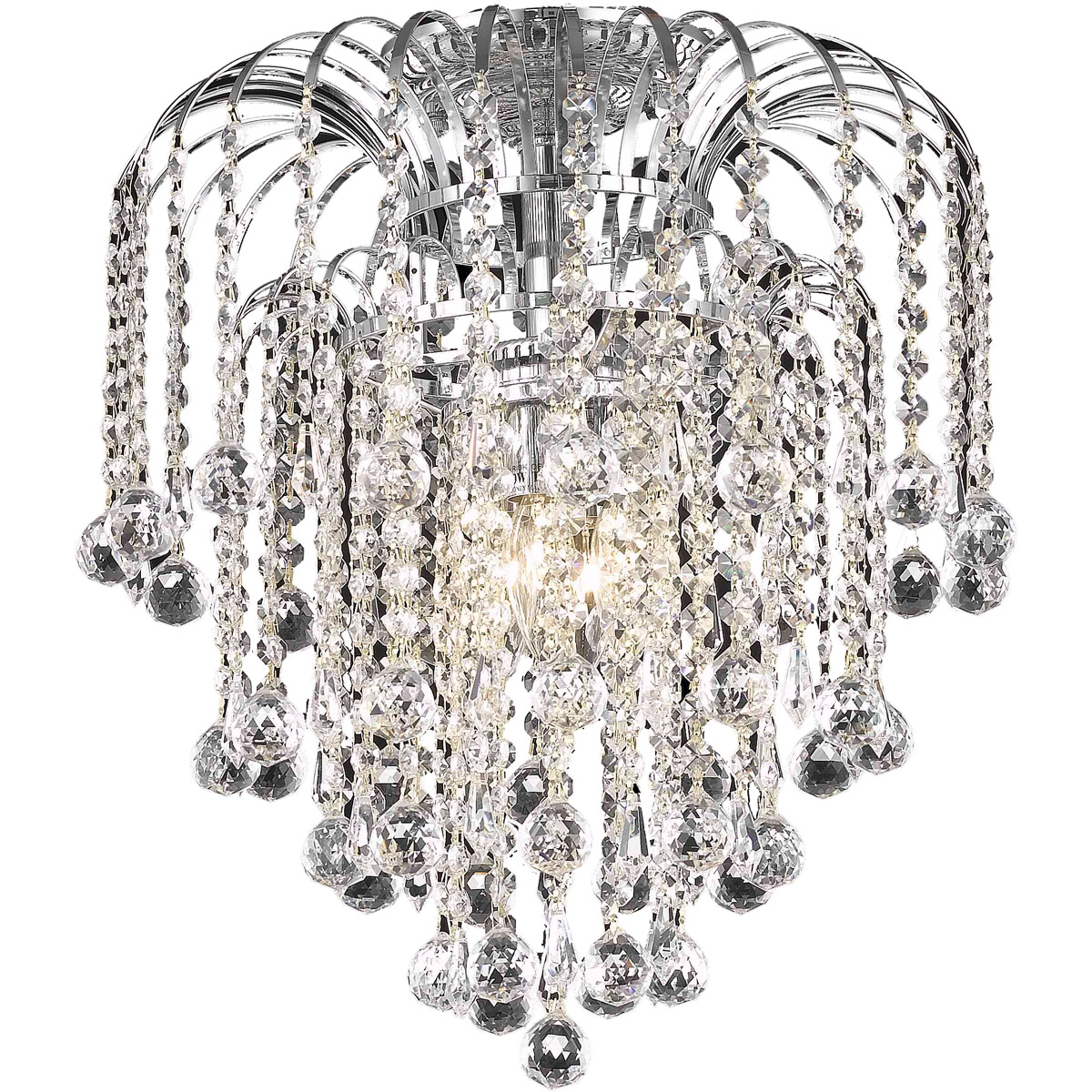 Living District LD6802F16C Addison 4 Light 16 inch Chrome Flush Mount ...