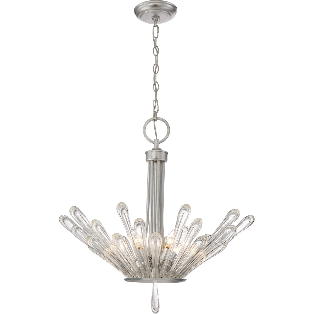 Zeev Lighting CD10147/6/SL Gamma 6 Light 27 inch Silver Leaf Chandelier ...