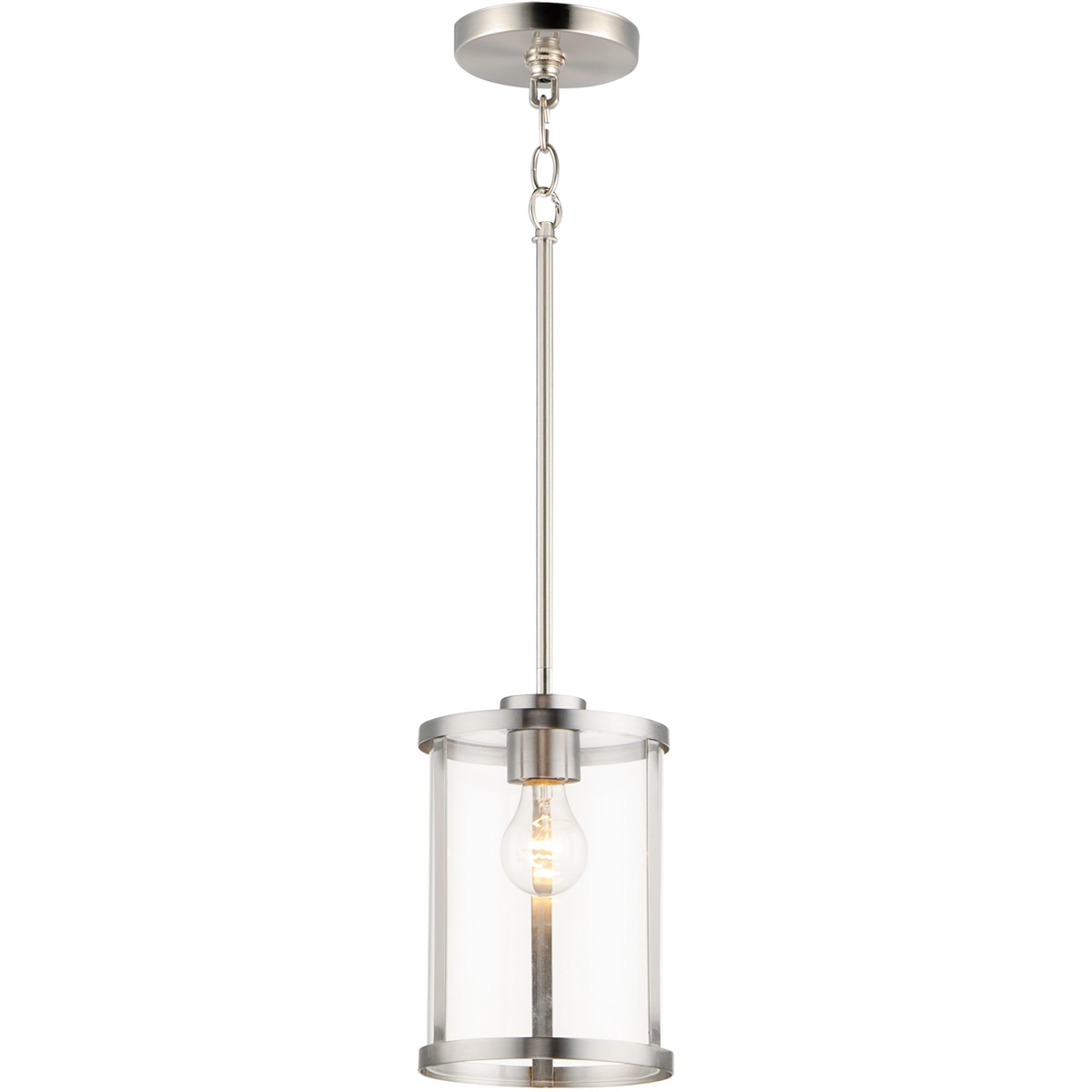 Maxim 25252CLSN Sentinel 1 Light 7 inch Satin Nickel Single Pendant ...