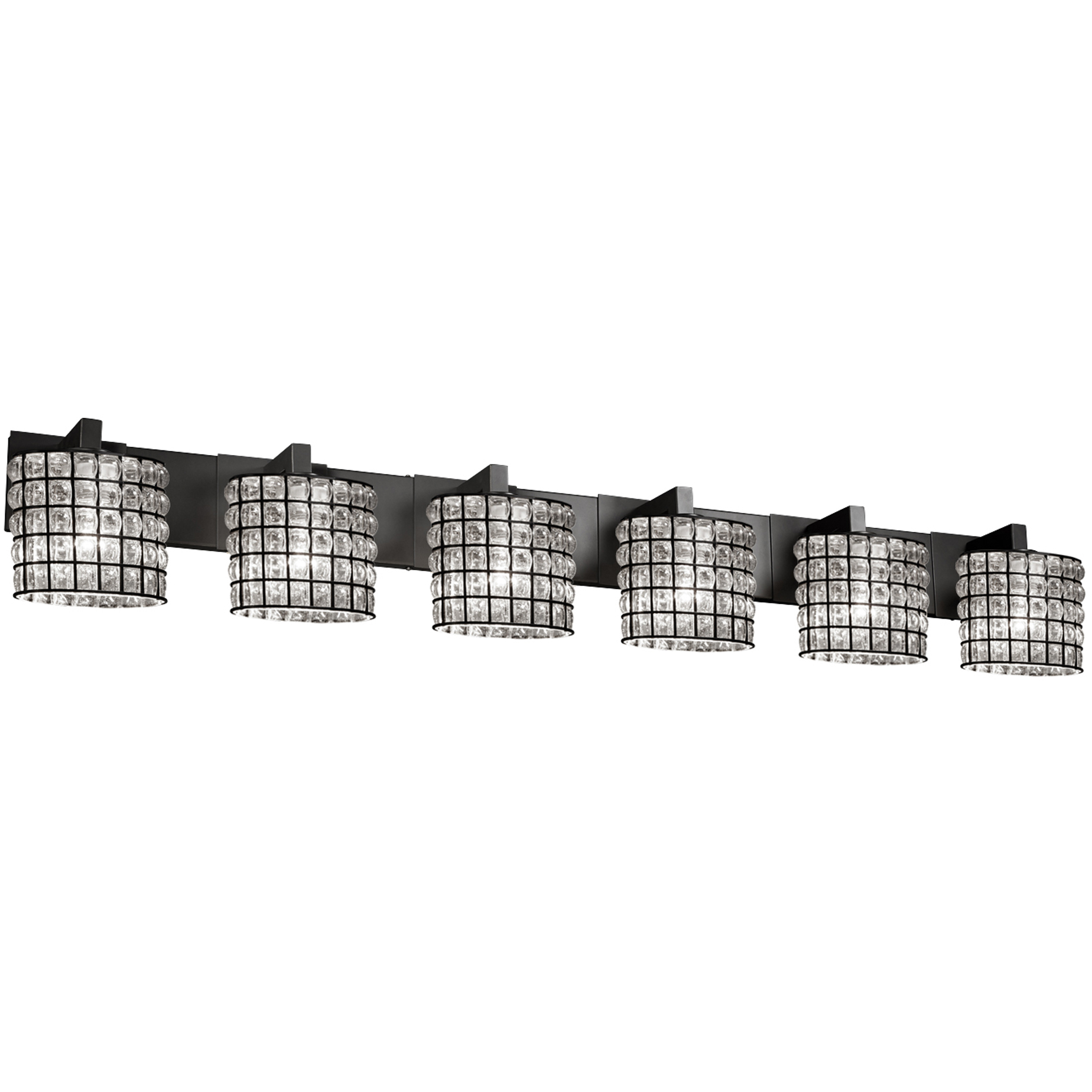 Justice Design WGL-8926-10-GRCB-NCKL Wire Glass 6 Light 55.5 inch ...