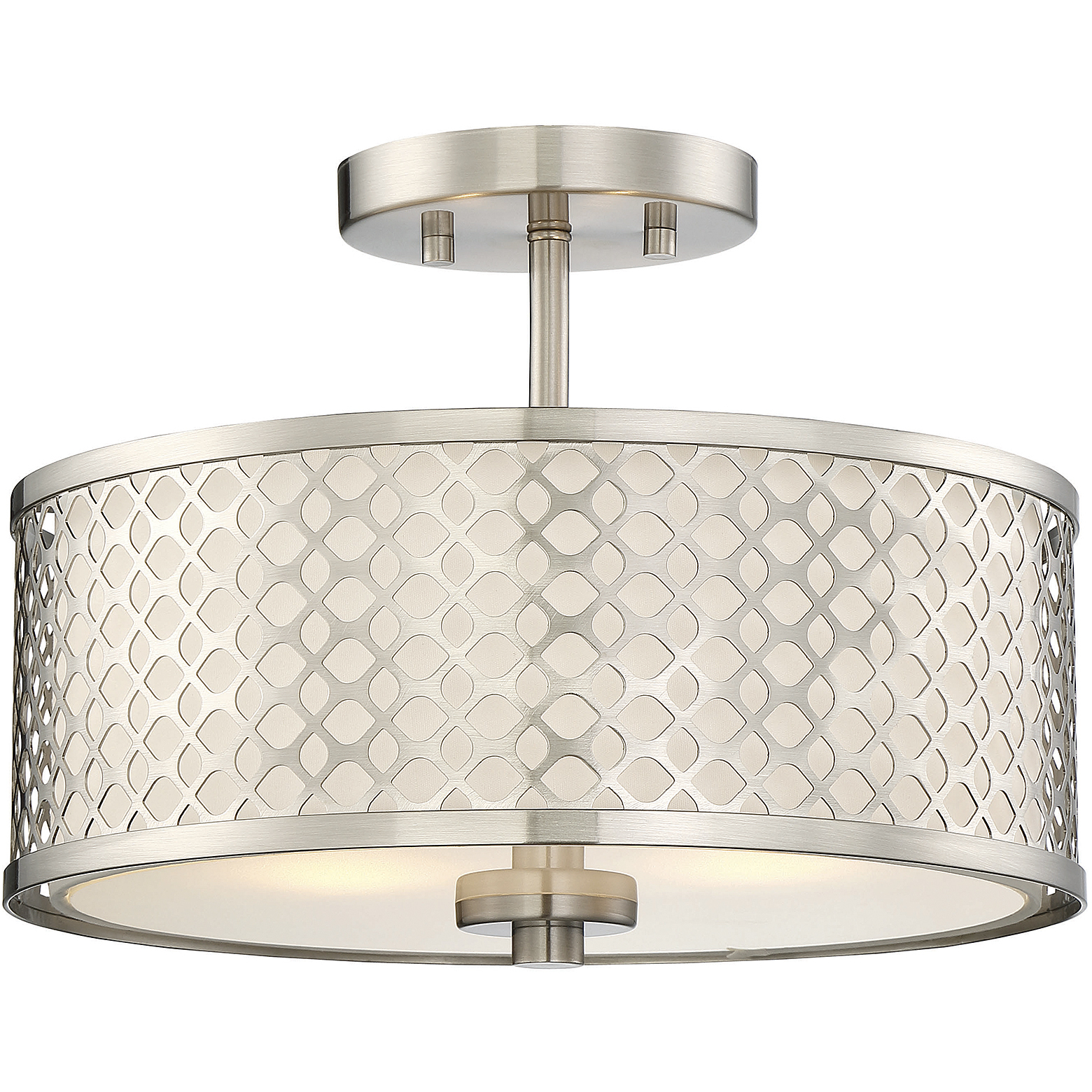 Meridian M60016BN Modern 2 Light 13 inch Brushed Nickel Semi-Flush ...