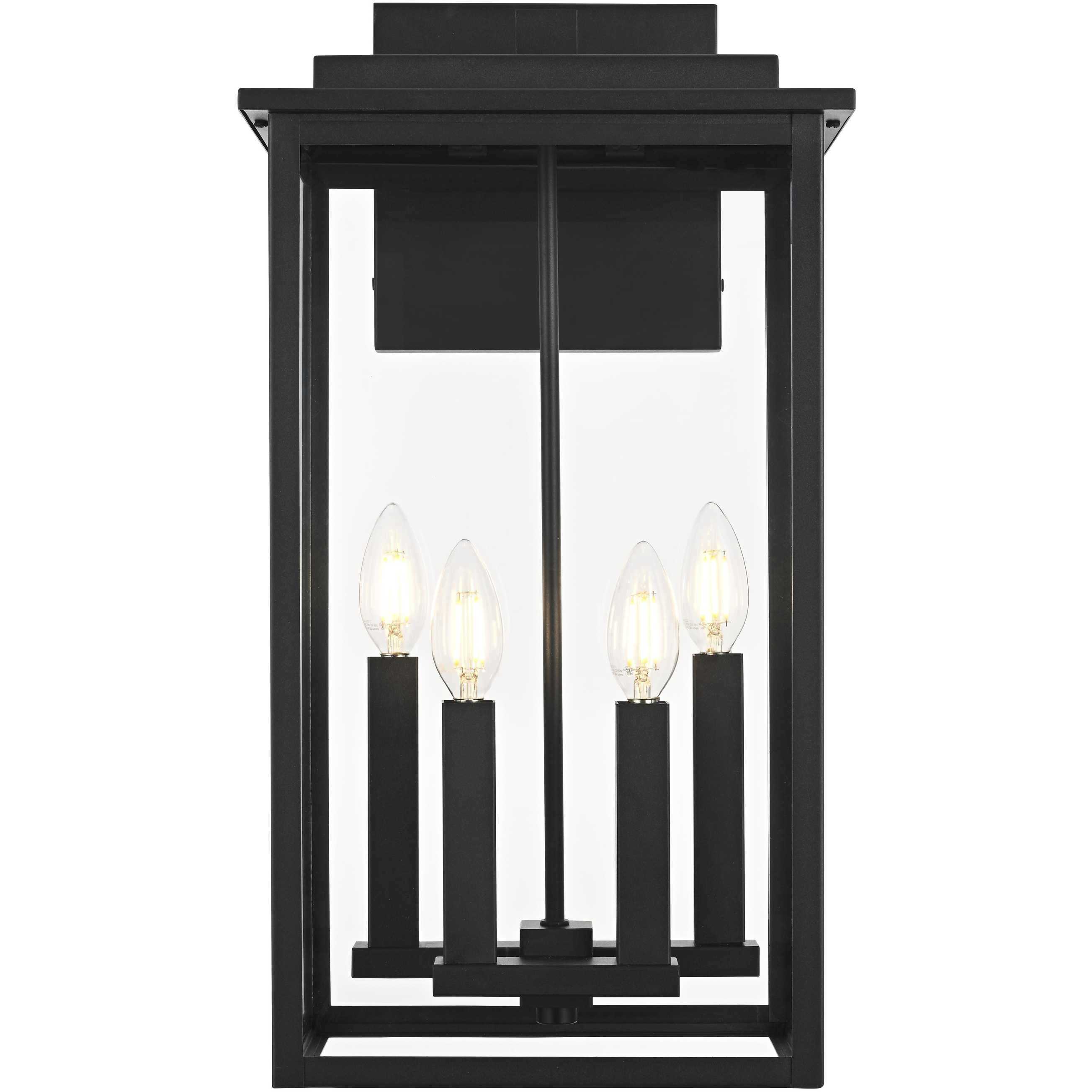 Elegant Lighting OD501W21BK Kaysen 4 Light 21 inch Black Outdoor Wall ...
