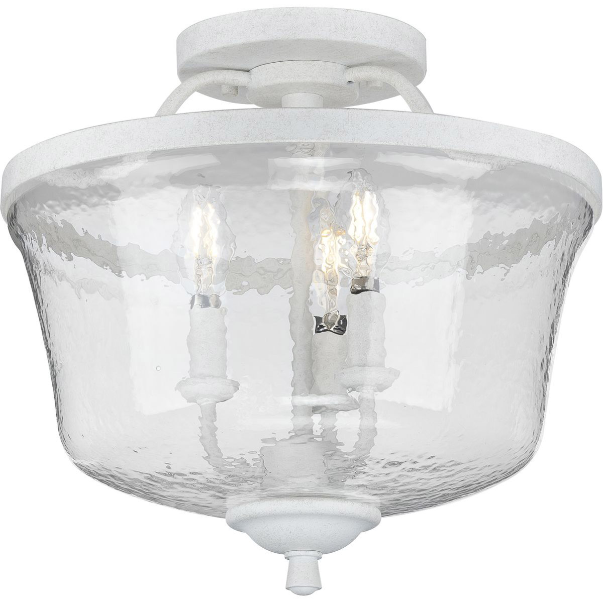 Progress P350148-151 Bowman 3 Light 14.25 inch Cottage White Semi-Flush ...