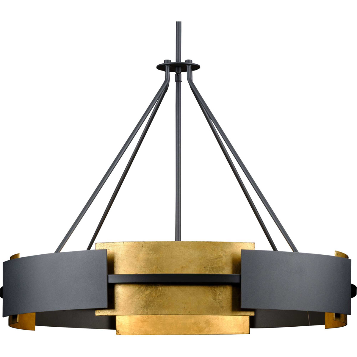 Progress P500331-031 Lowery 6 Light 32 inch Textured Black Pendant ...
