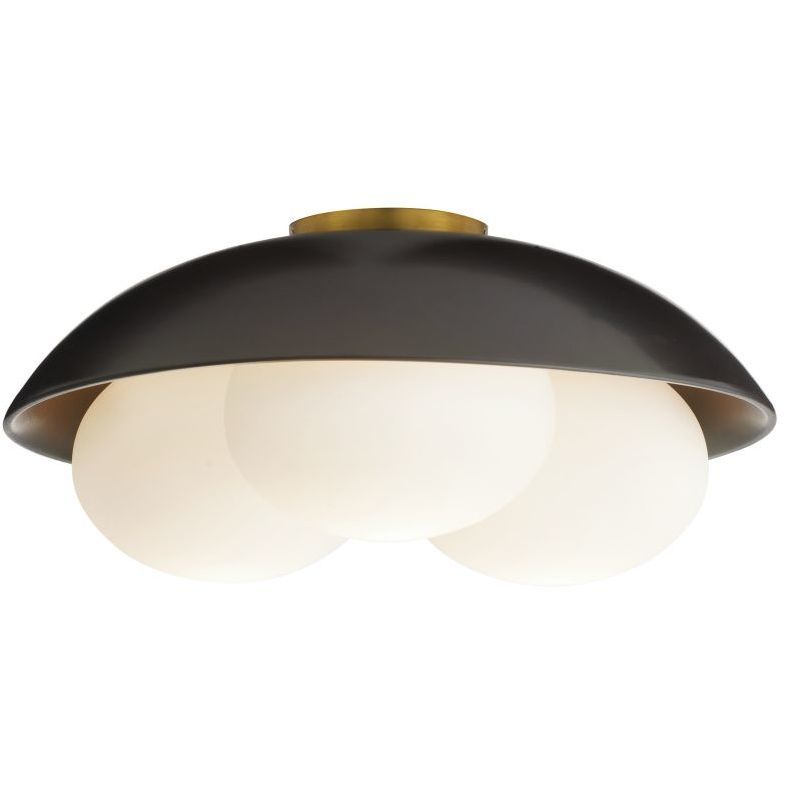 Arteriors GADFC02 Glaze 3 Light 19 inch Antique Brass and Matte Black ...