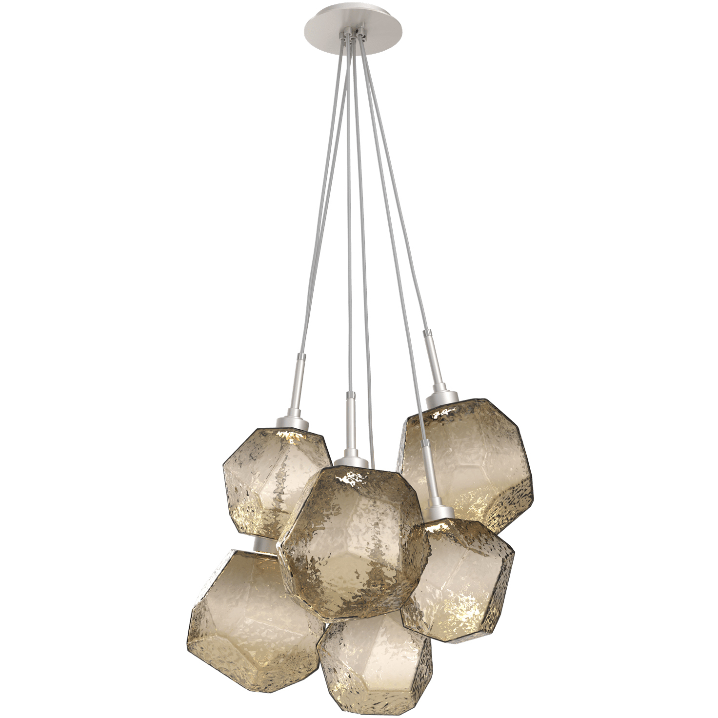 Gem LED 18 inch Beige Silver Chandelier Ceiling Light in 3000K LED ...