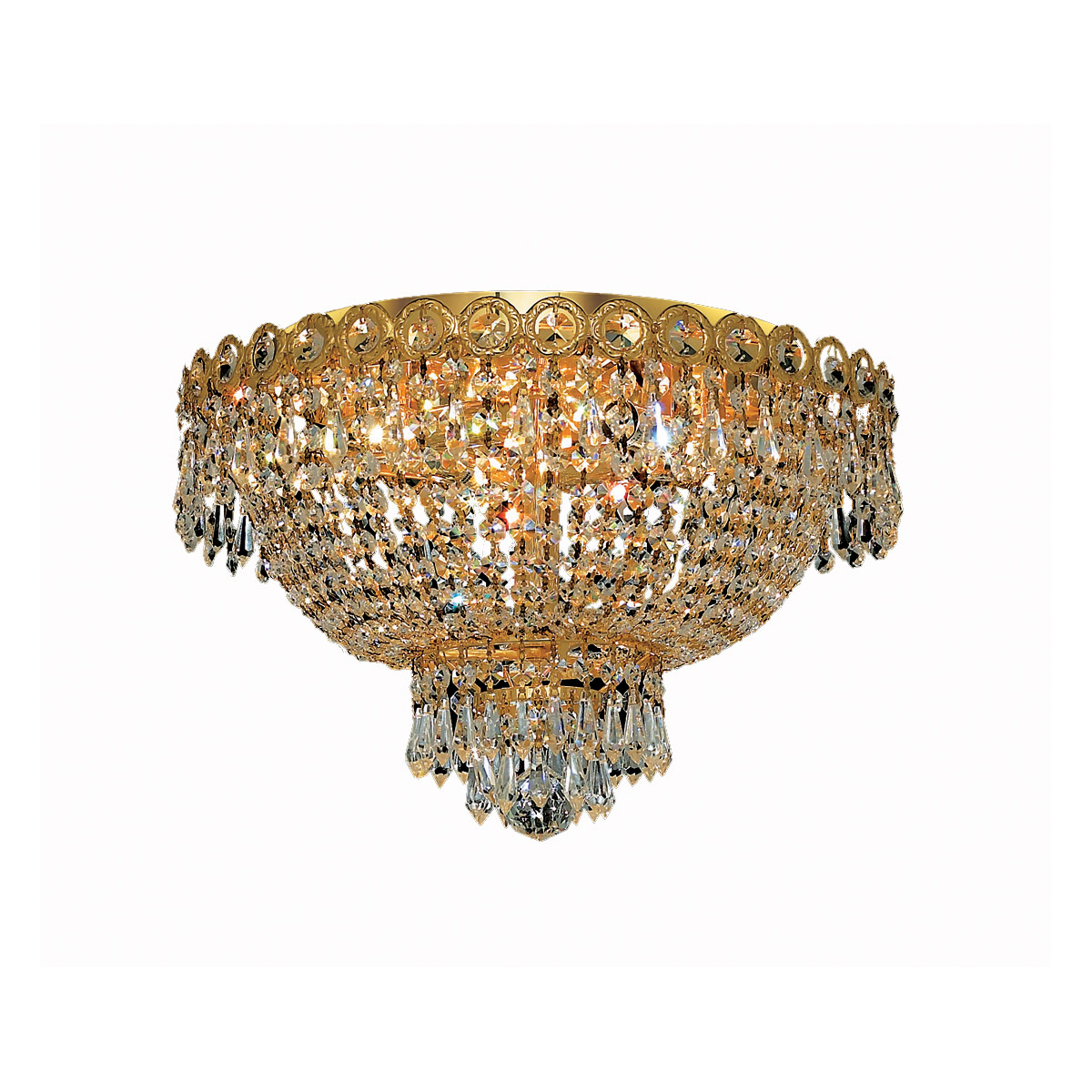 Elegant Lighting V1900F16G/RC Century 4 Light 16 inch Gold Flush Mount ...