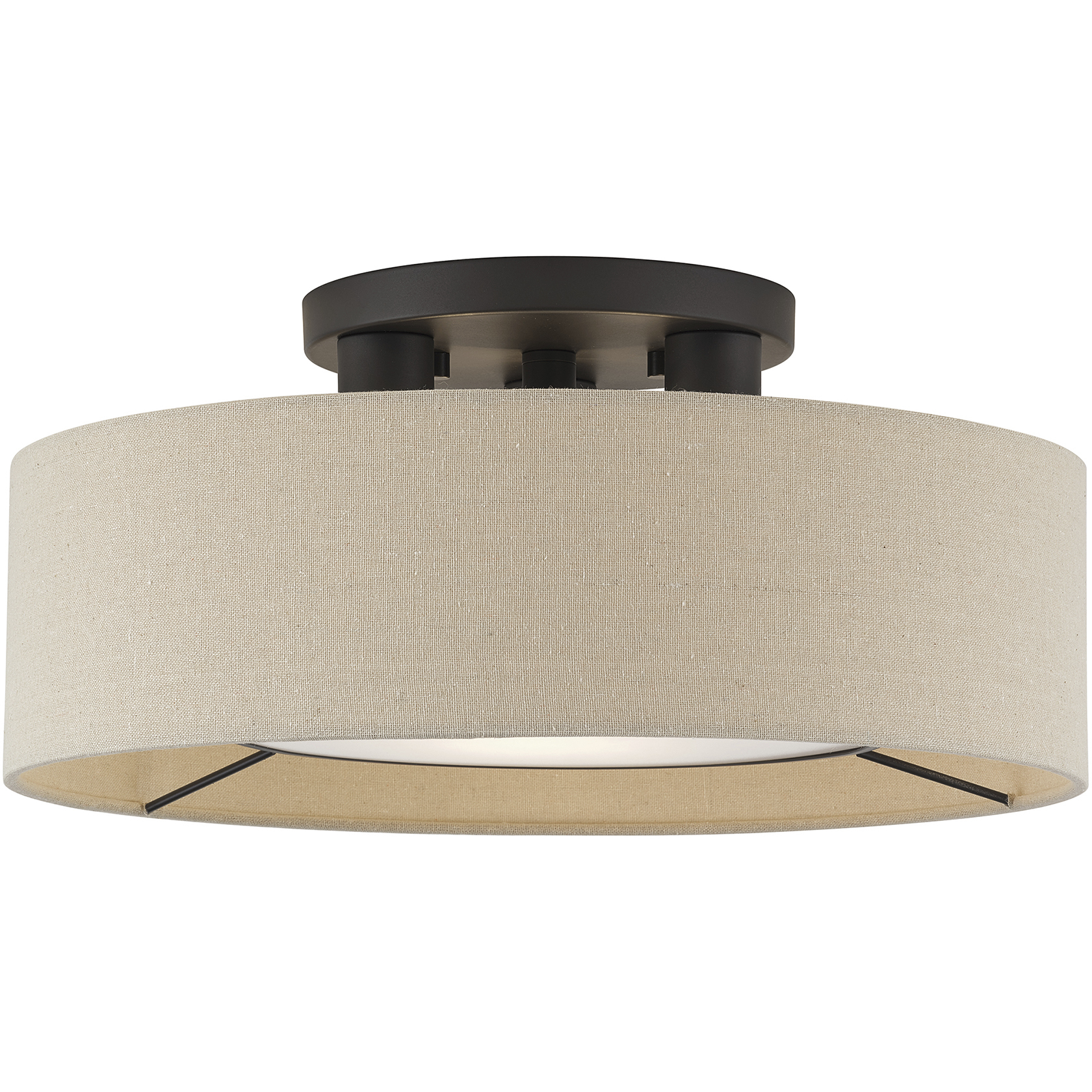 Livex Lighting 50927-07 Ellsworth 3 Light 17 inch Bronze Semi Flush ...
