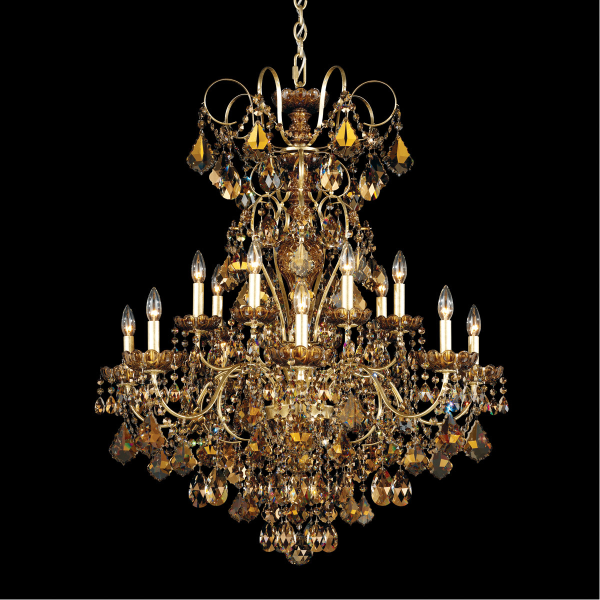 Schonbek 3658-49H New Orleans 14 Light 32 inch Black Pearl Chandelier Ceiling Light in Heritage