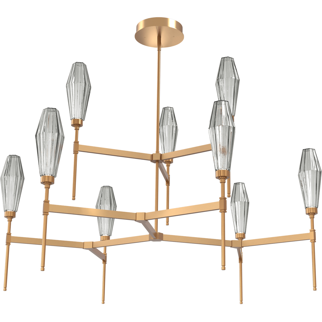 Aalto LED Novel Brass Chandelier Ceiling Light, Round