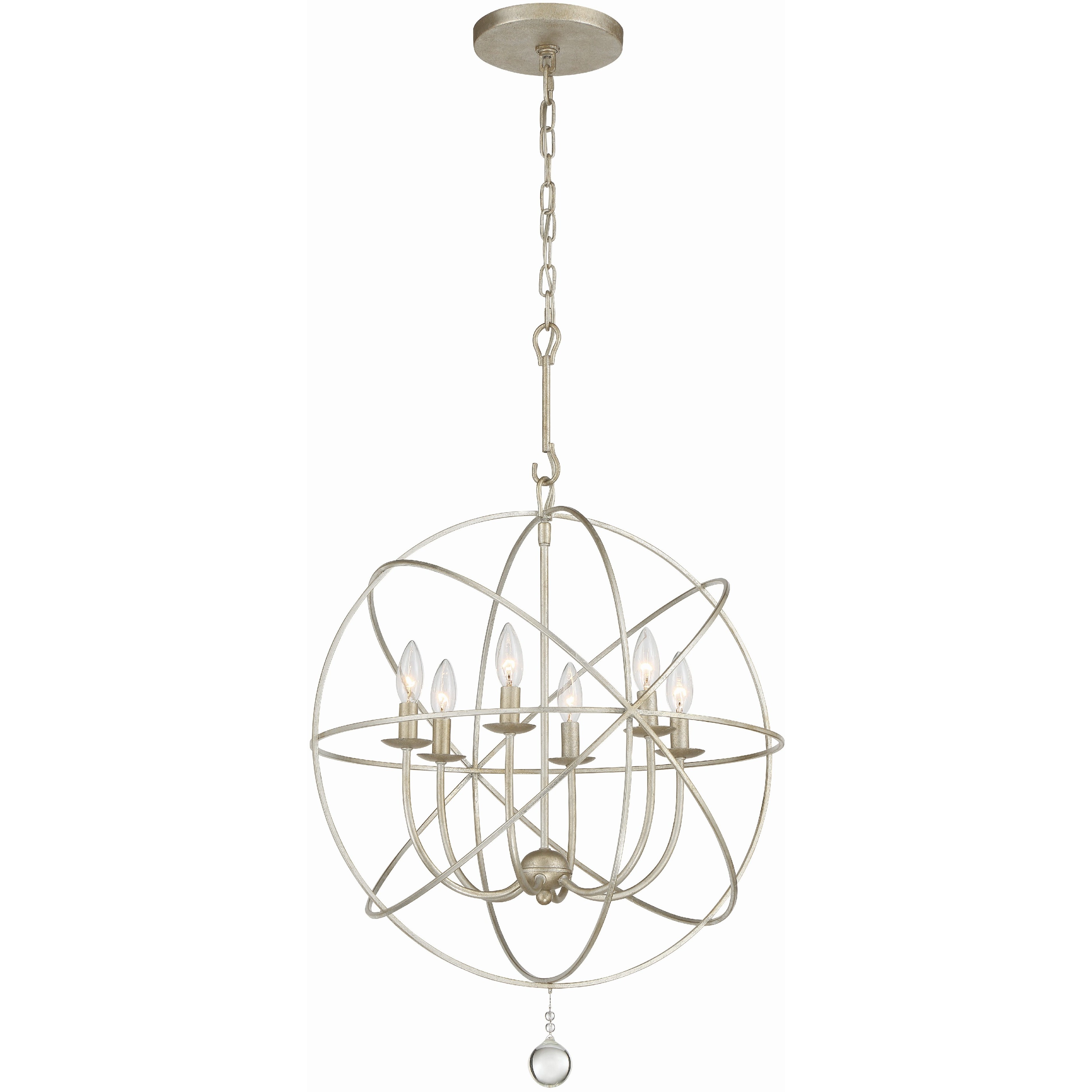 Crystorama 9226-OS Solaris 6 Light 22.5 inch Olde Silver Chandelier ...