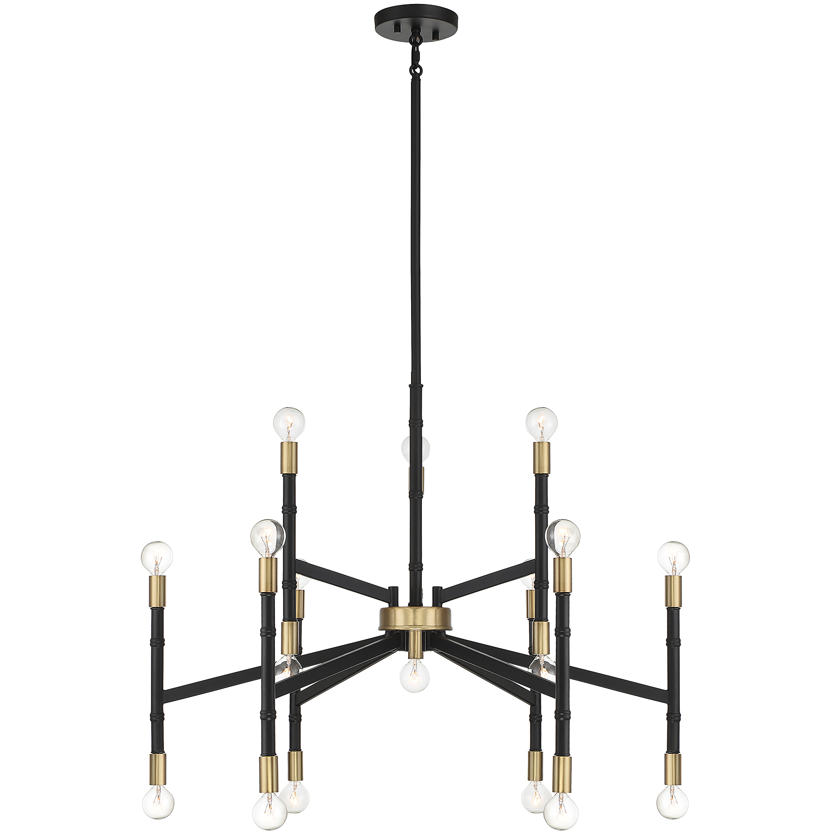 Savoy House L1-5611-18-143 Rossi 18 Light 32 inch Matte Black with Warm ...