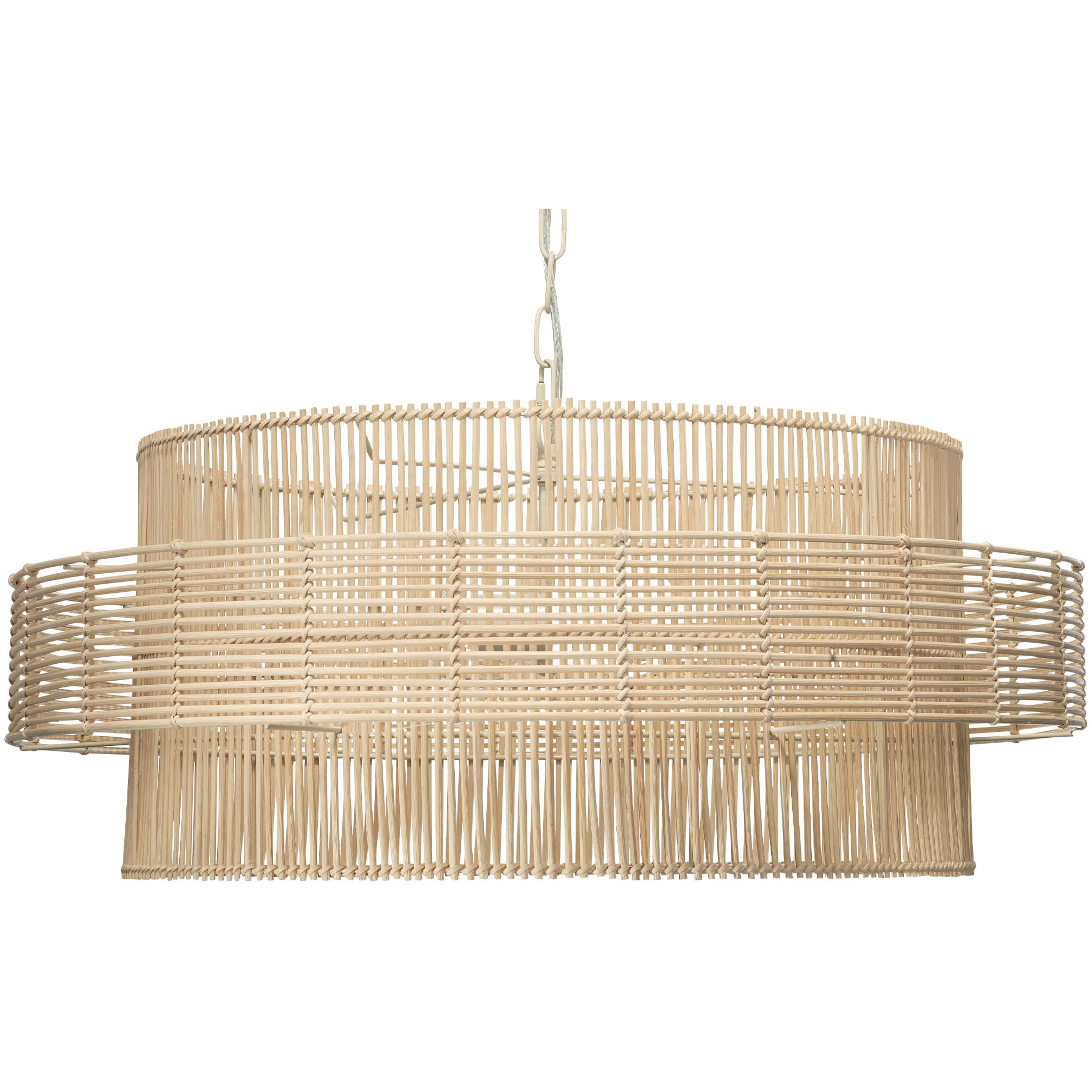 Concentric 2 Light 30 inch Natural Rattan Pendant Ceiling Light