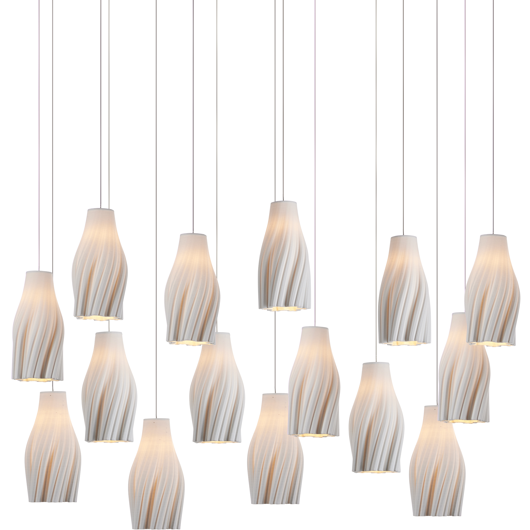 Currey & Company 9000-1274 Posh 15 Light 48 inch White/Silver Multi ...
