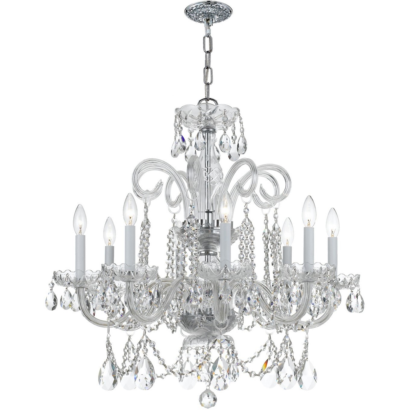 Crystorama 5008-CH-CL-MWP Traditional Crystal 8 Light 27 inch Polished ...
