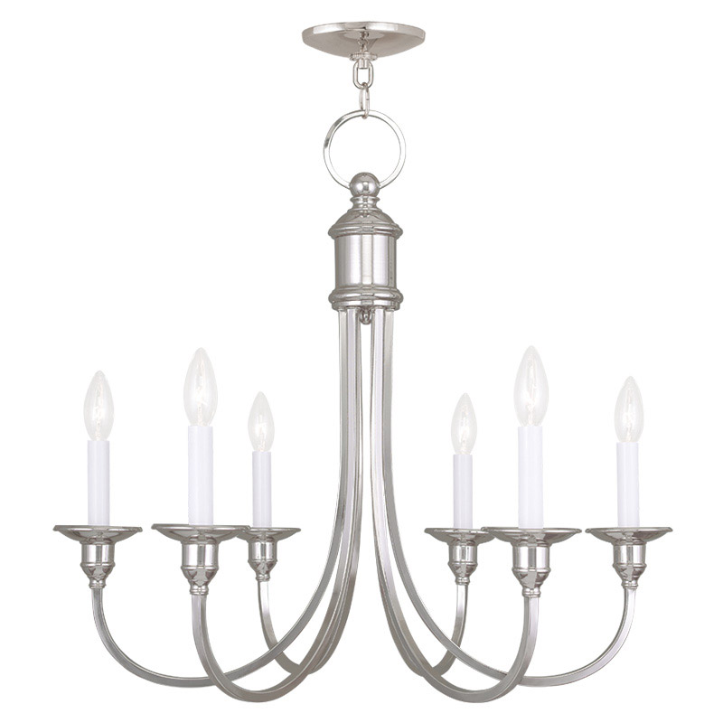 Livex Lighting 5146-35 Cranford 6 Light 26 inch Polished Nickel ...