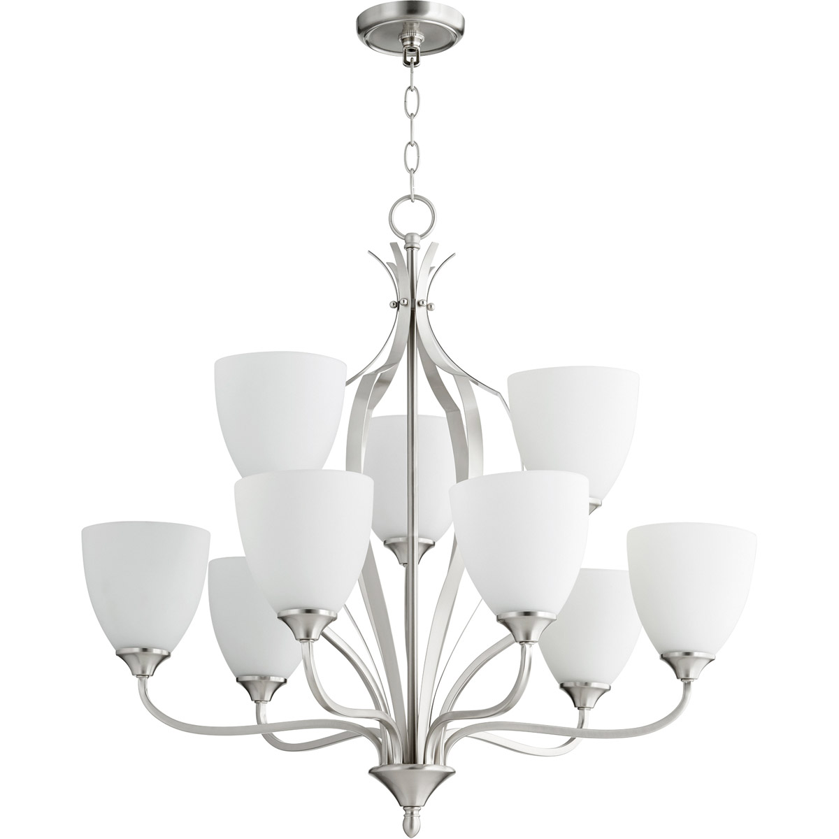Quorum 6127-9-65 Jardin 9 Light 30 inch Satin Nickel Chandelier Ceiling ...