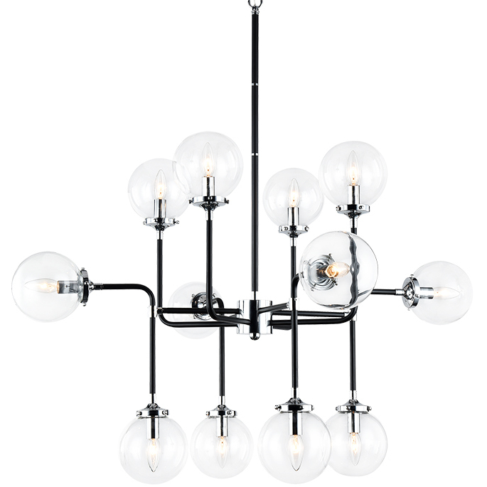 Matteo Lighting C58212CHCL Particles 12 Light 38 inch Black and Chrome ...