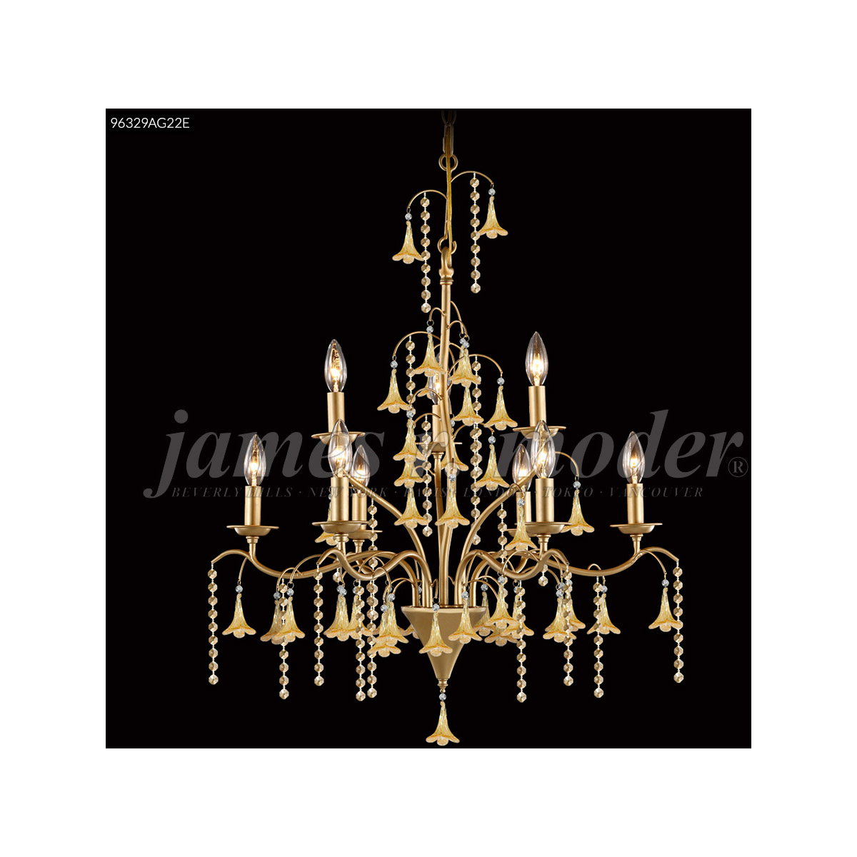 James R. Moder 96329S2GTE-97 Murano 9 Light 28 inch Silver Crystal ...