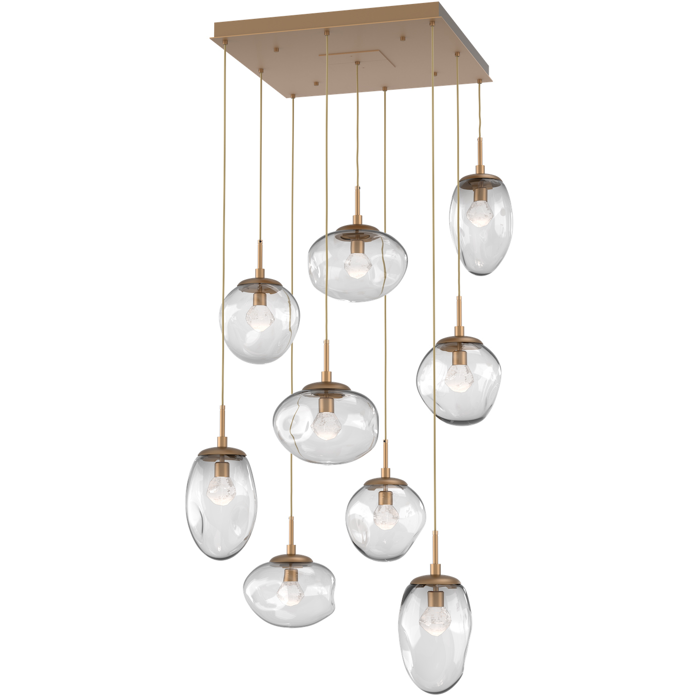 Cosmos LED LED 32 inch Novel Brass Chandelier Ceiling Light, Square ...