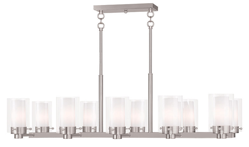 Livex 50679-91 Manhattan 10 Light 18 inch Brushed Nickel Chandelier ...