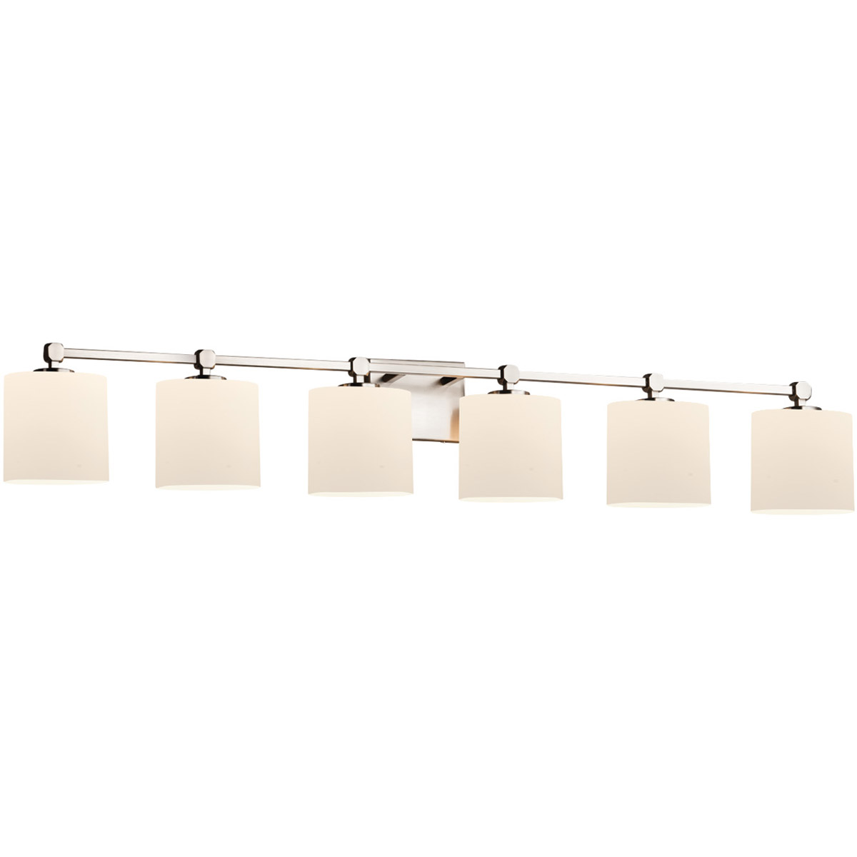 Justice Design FSN-8426-30-OPAL-NCKL Fusion 6 Light 51.5 inch Brushed ...