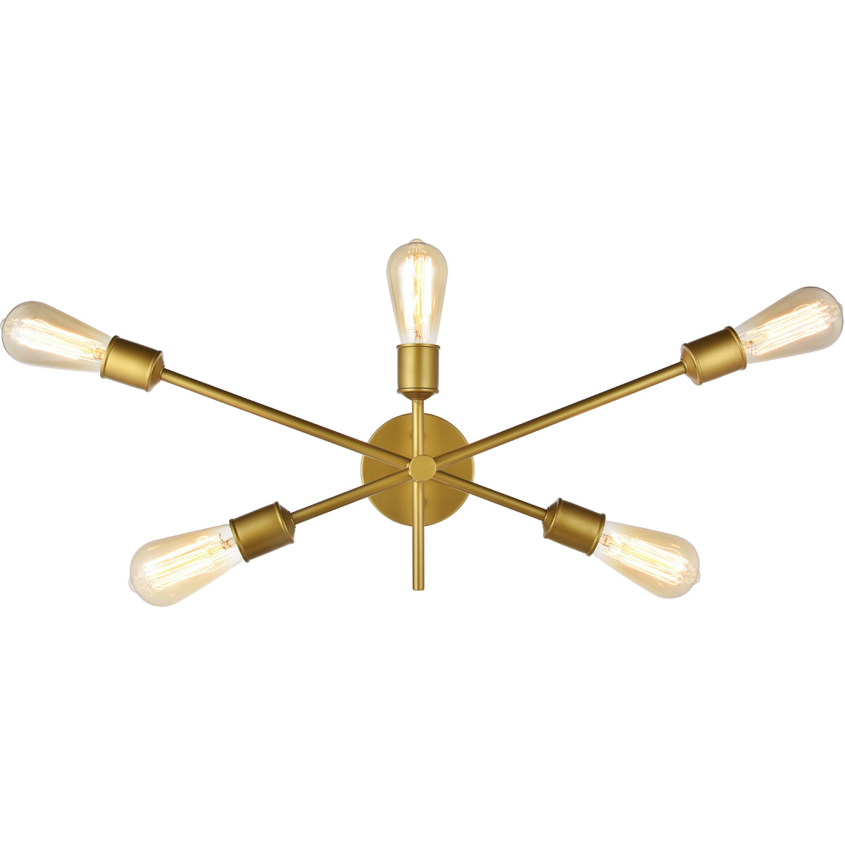 Decovio 13143-BI5 Newtown 5 Light 25 inch Brass Wall Sconce Wall Light