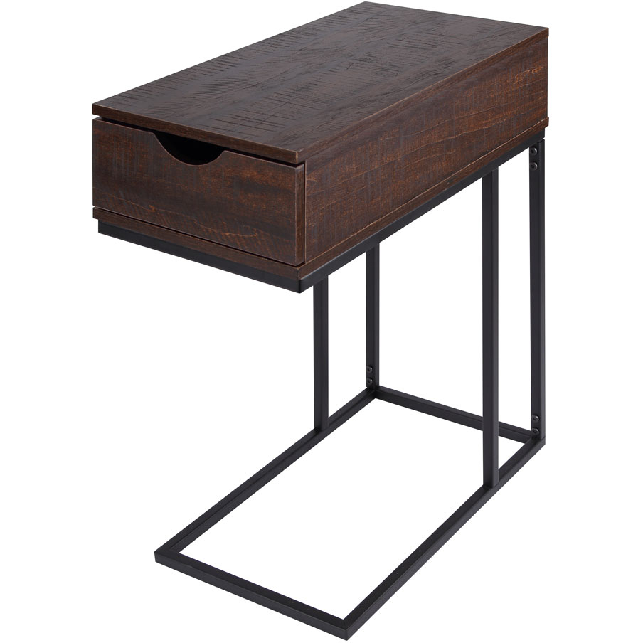 Canarm 203576-02 Reed 23.63 X 18.88 inch Brown/Black C Table With Drawer