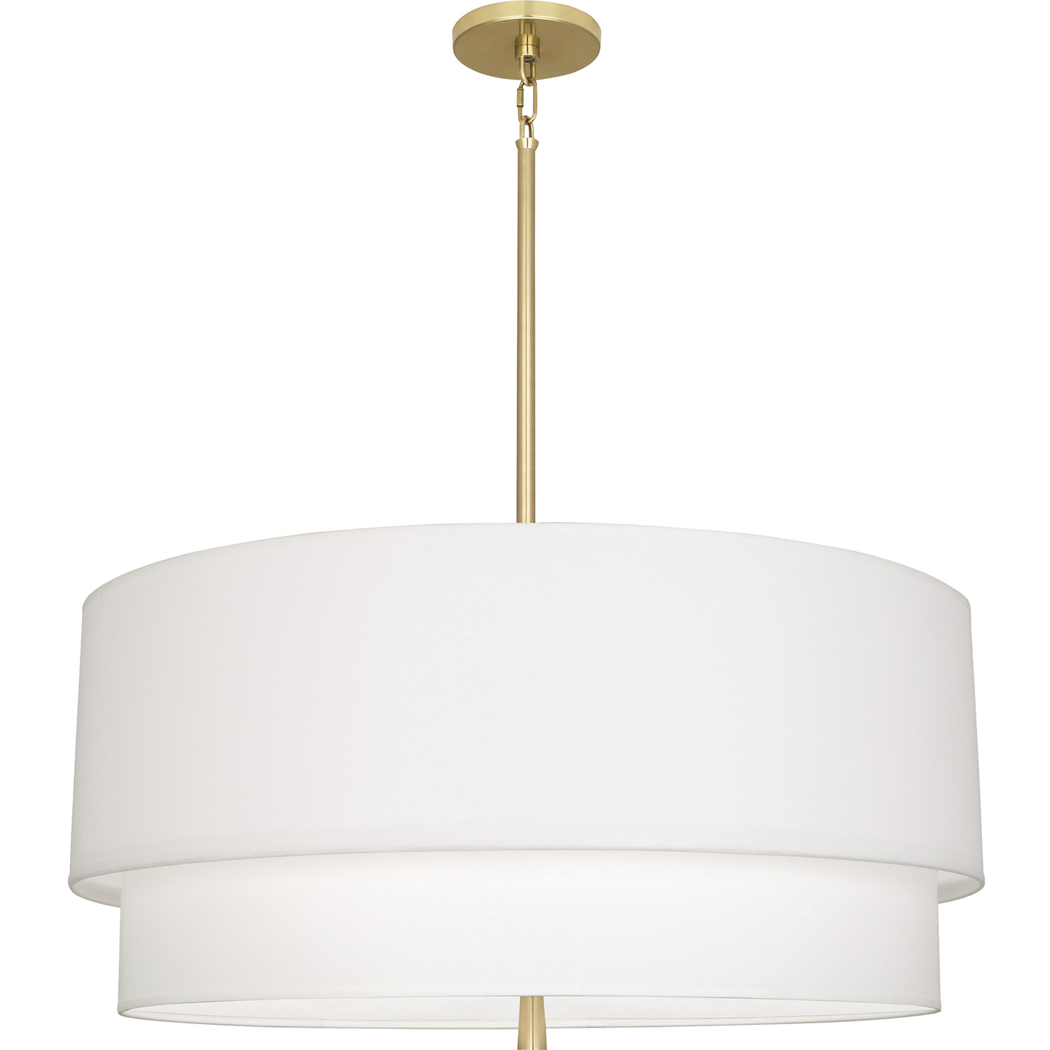 Decker 3 Light 30 inch Modern Brass Pendant Ceiling Light in Ascot White