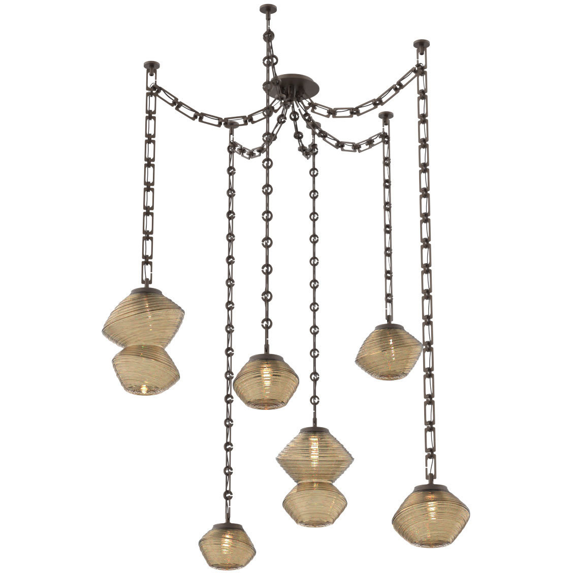 Hammerton Studio SNB0089-06-FB-B-CH3-L3 Mesa LED 17.4 inch Flat Bronze ...