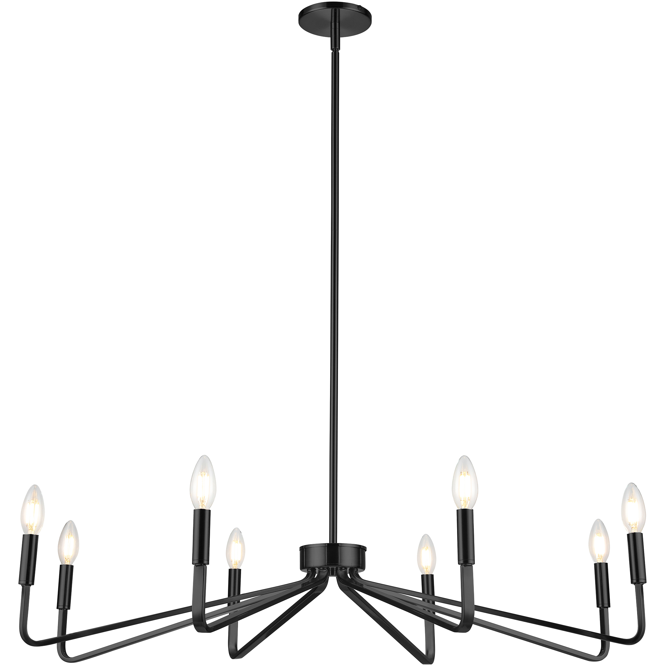 Dainolite CLN-388C-MB Clayton 8 Light 38 inch Matte Black Chandelier ...