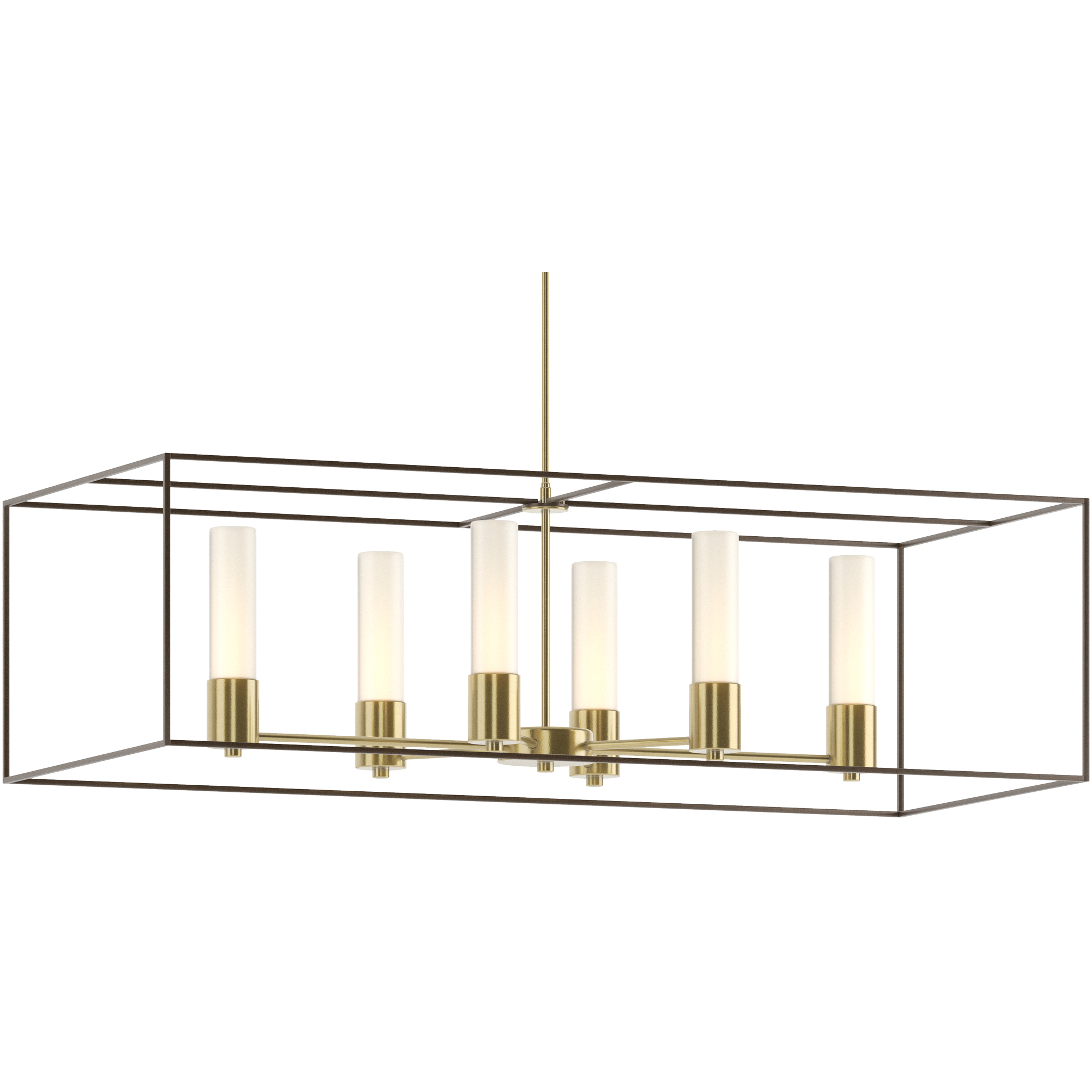 Portico 6 Light 42 inch Modern Brass and White Pendant Ceiling Light in ...